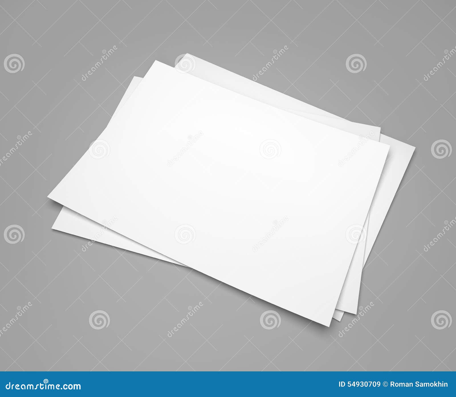 Three White Paper Sheets on Gray Stock Illustration - Illustration of ...