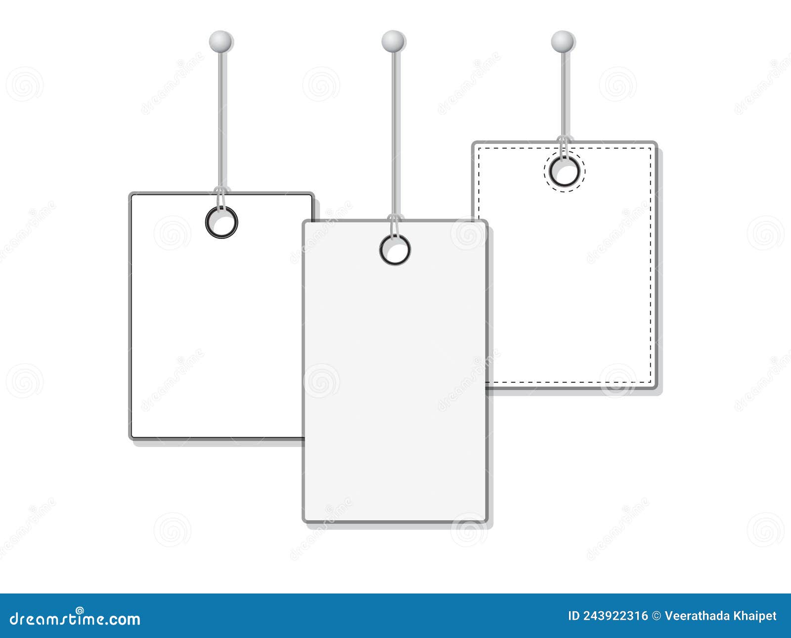Three White Price Tag. Vector Label Template Stock Vector ...