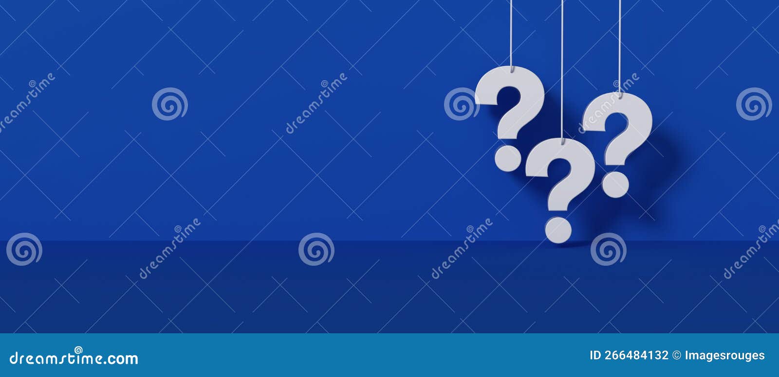 Three White Question Marks a Blue Wall Background Stock Illustration ...