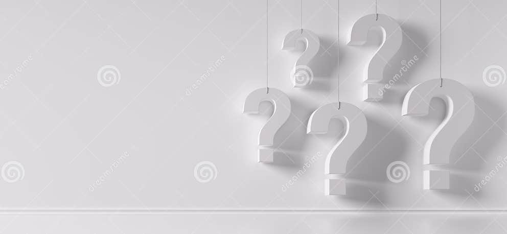 White Question Marks Against a Wall Stock Photo - Image of glossy ...