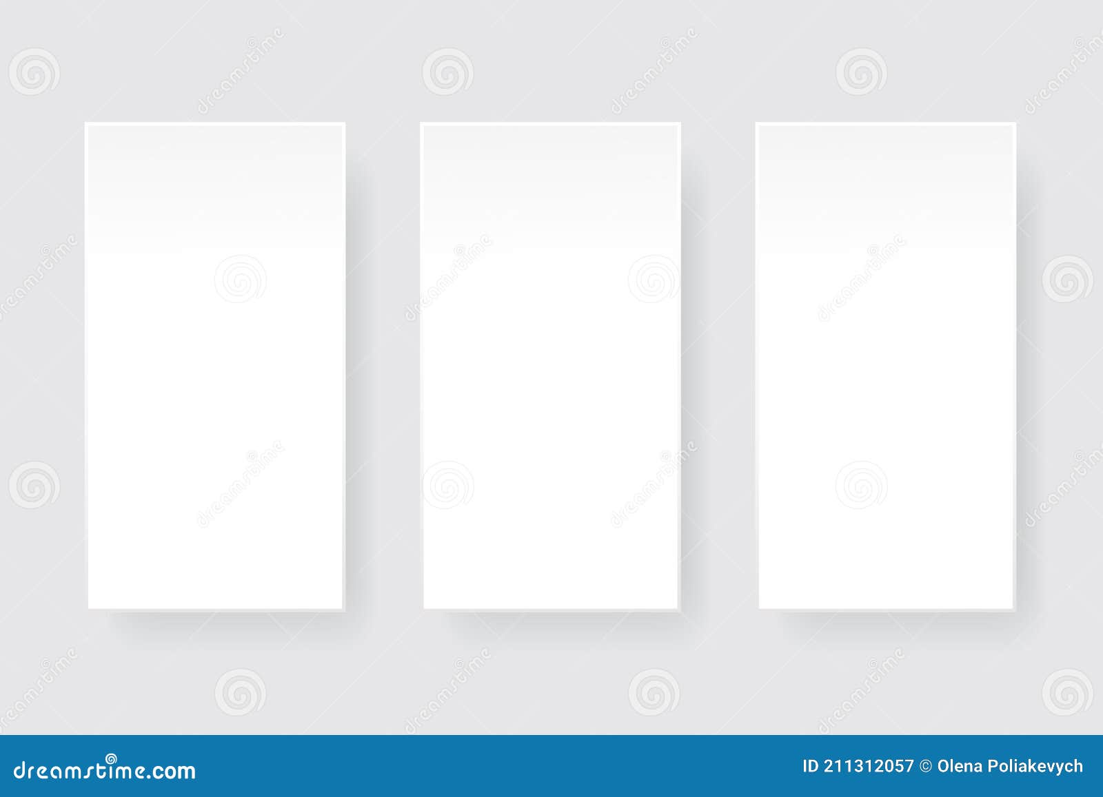 Three White Rectangles. Vector Mock Up Illustration. Packaging Design ...