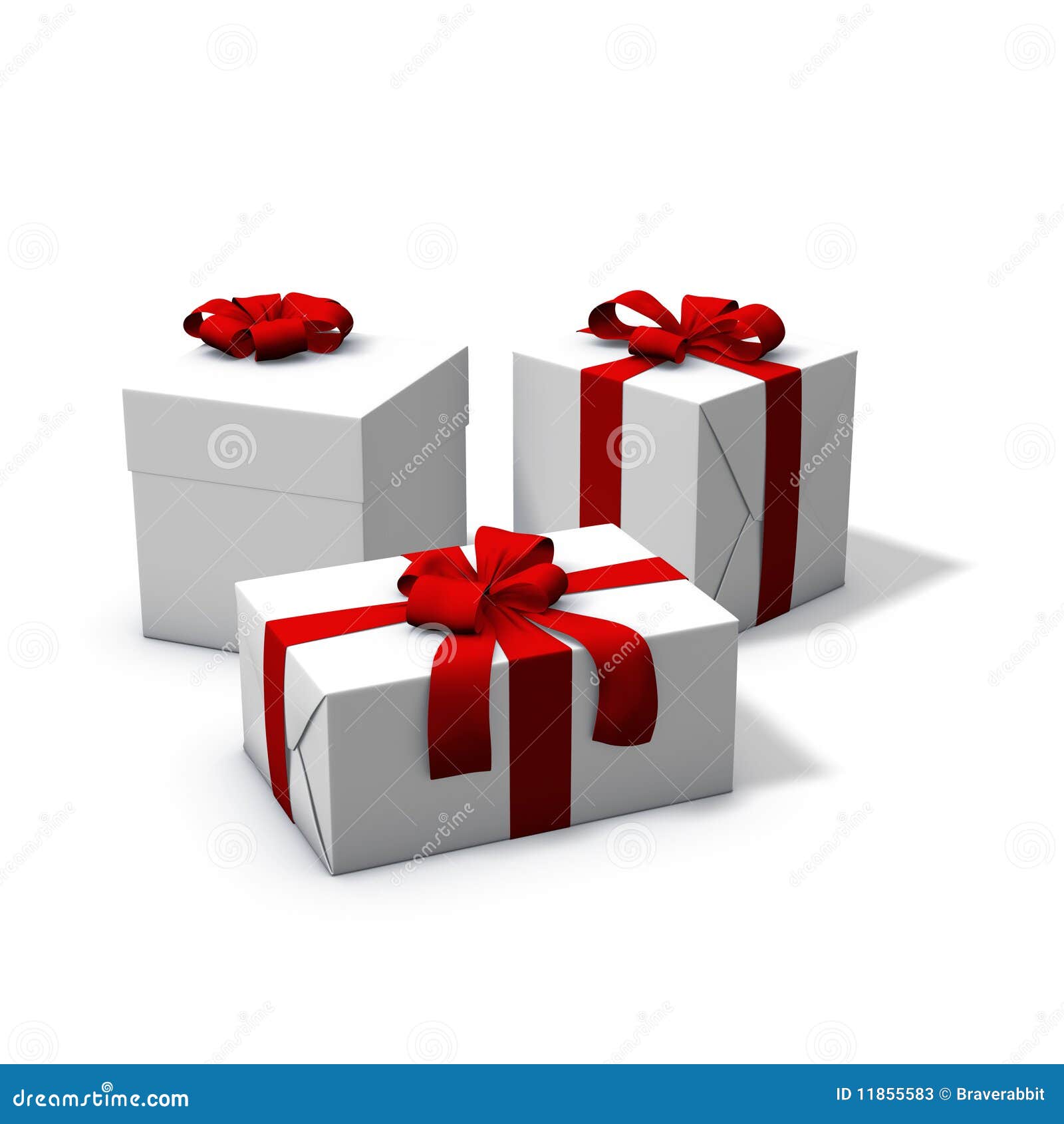 Three White and Red Presents Stock Illustration - Illustration of ...