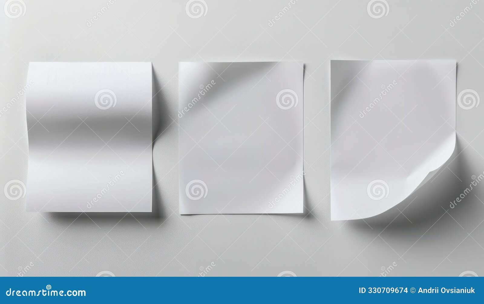 Curled White Paper Sheets on Gray Background during Midday Light Stock ...