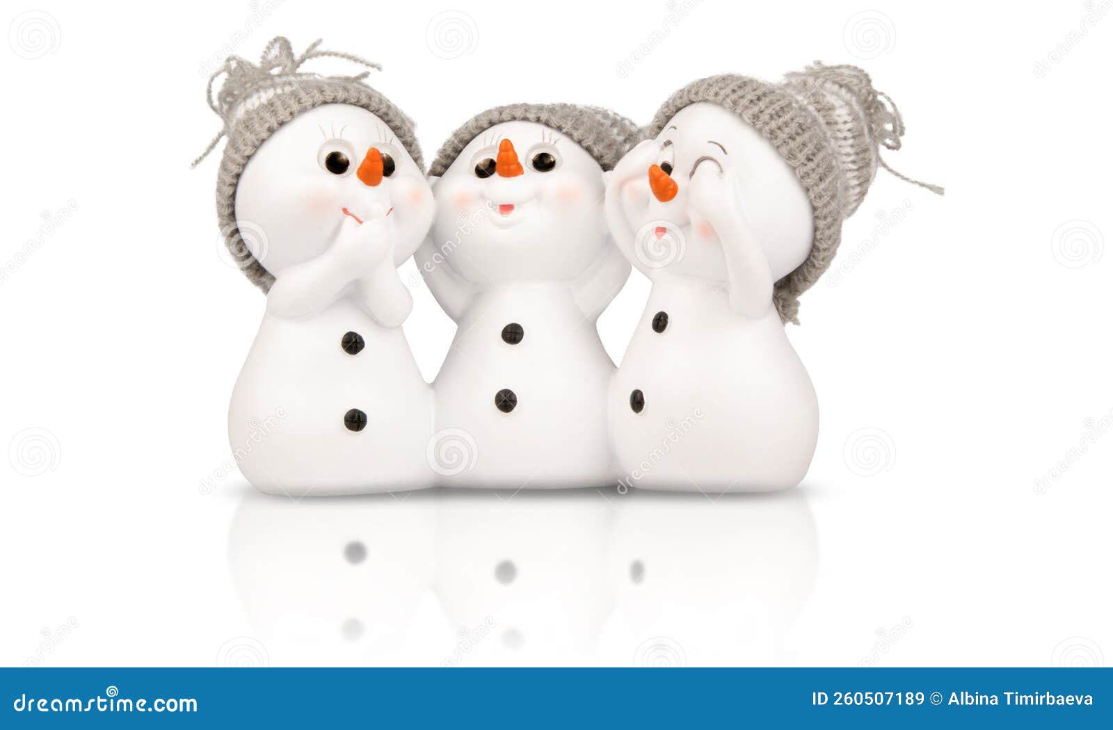 Three white snowmen stock image. Image of people, noel - 260507189