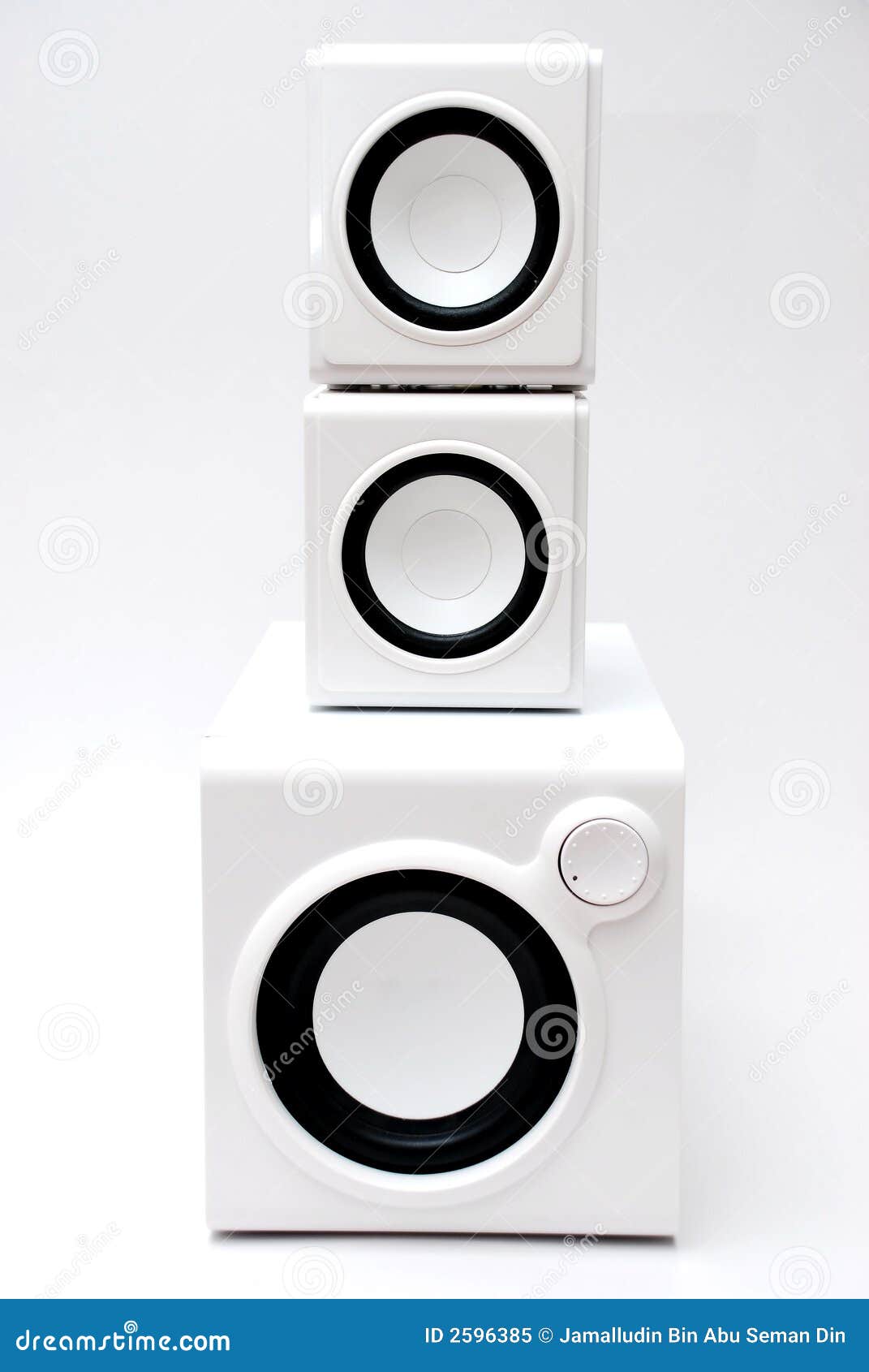 Three white speaker stock image. Image of power, energy - 2596385