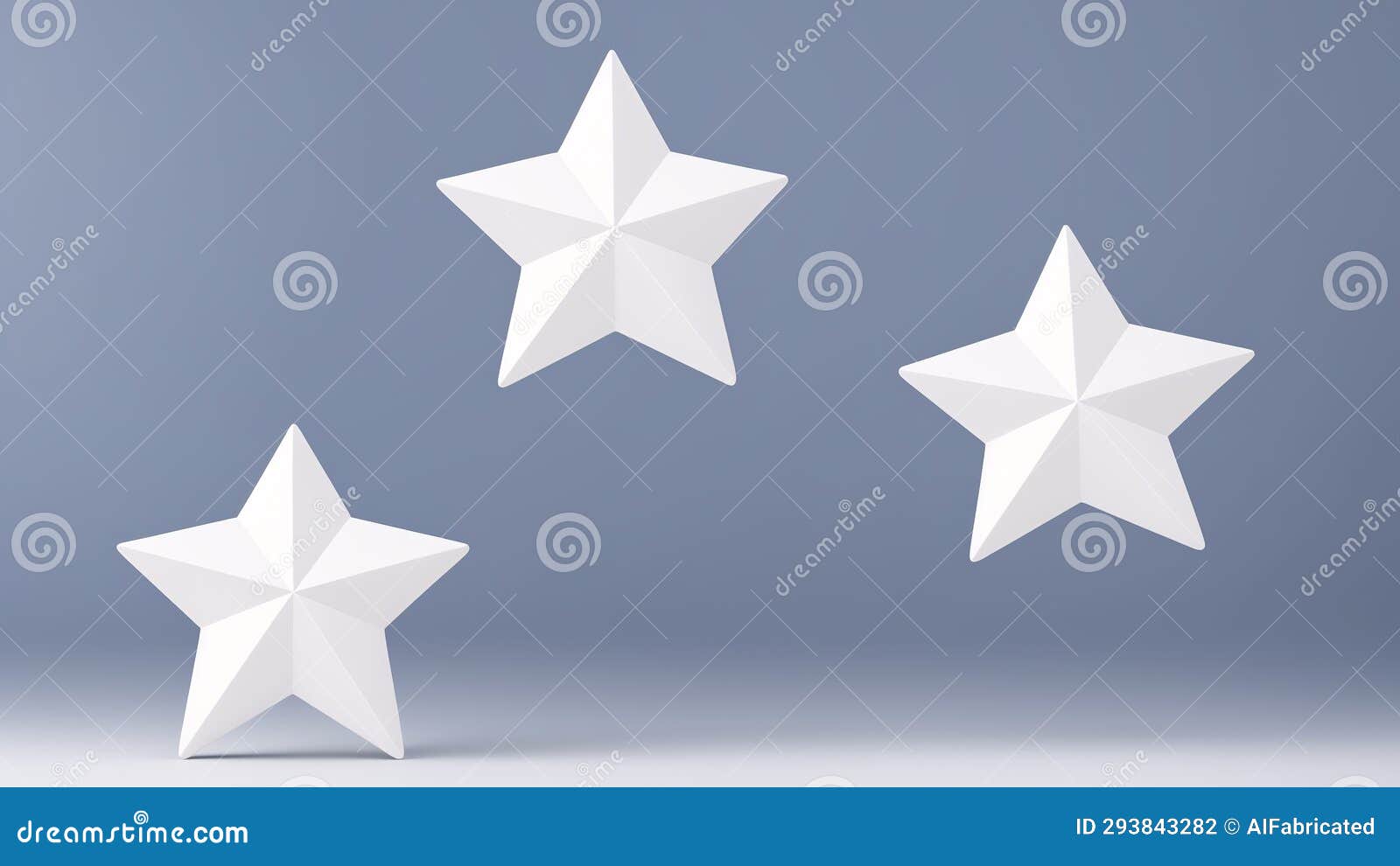 Three White Stars on a Blue Background Stock Illustration ...