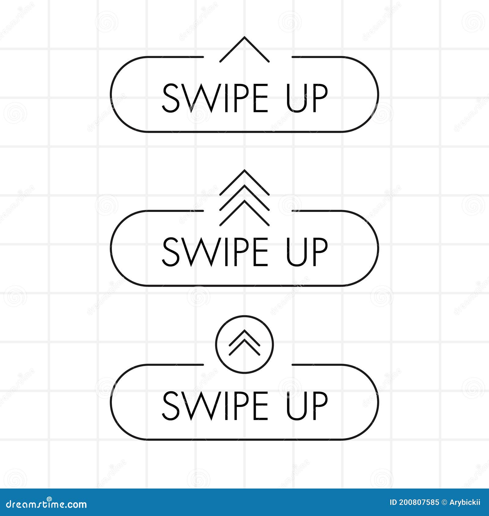 Three White Swipe Up Icon. Vector Illustration Stock Vector ...