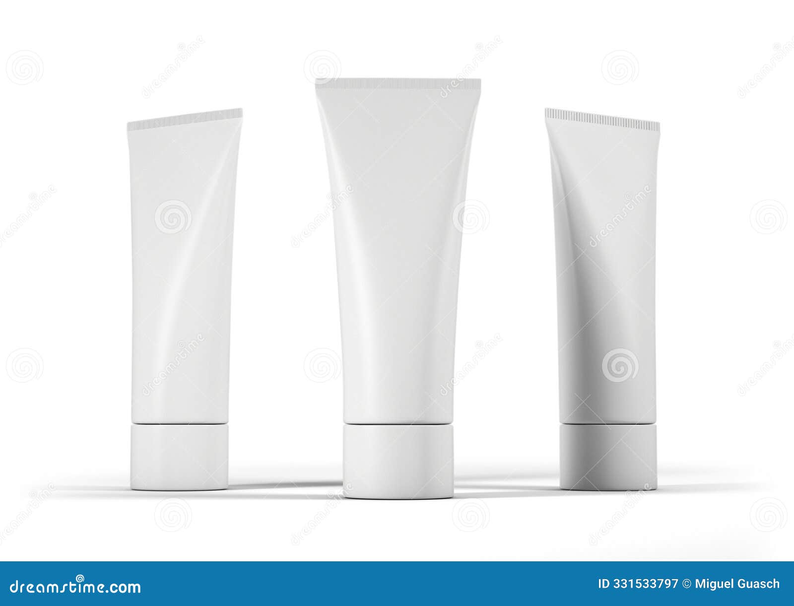 Three White Tubes of Makeup Sit on a White Background Stock ...