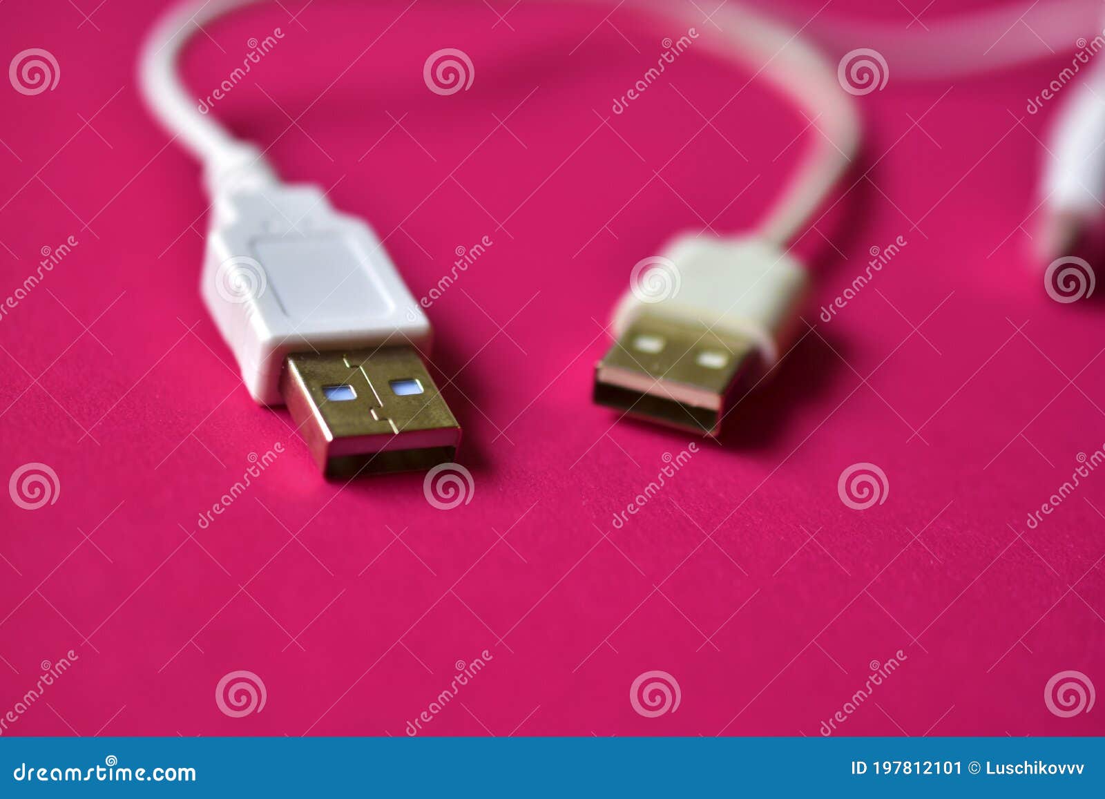 Three White USB Connectors on a Red Background Stock Image - Image of ...