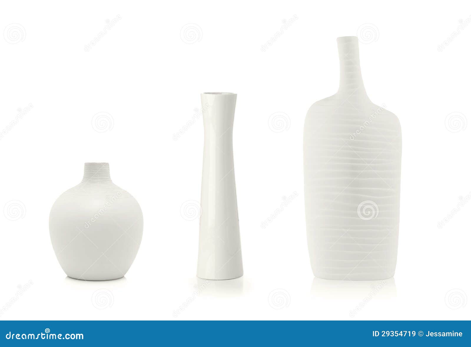 Three white vases stock image. Image of decor, house - 29354719
