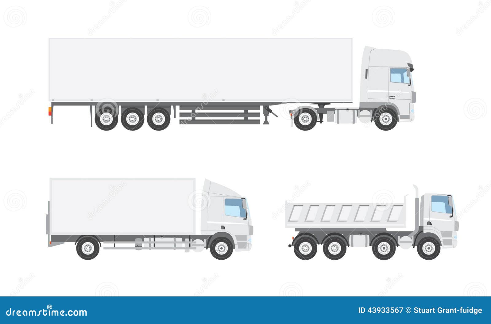 Three white vector trucks stock vector. Illustration of truck - 43933567