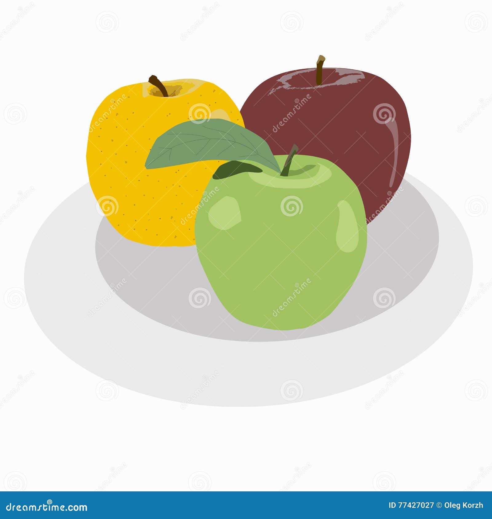 Three whole apple stock vector. Illustration of food - 77427027
