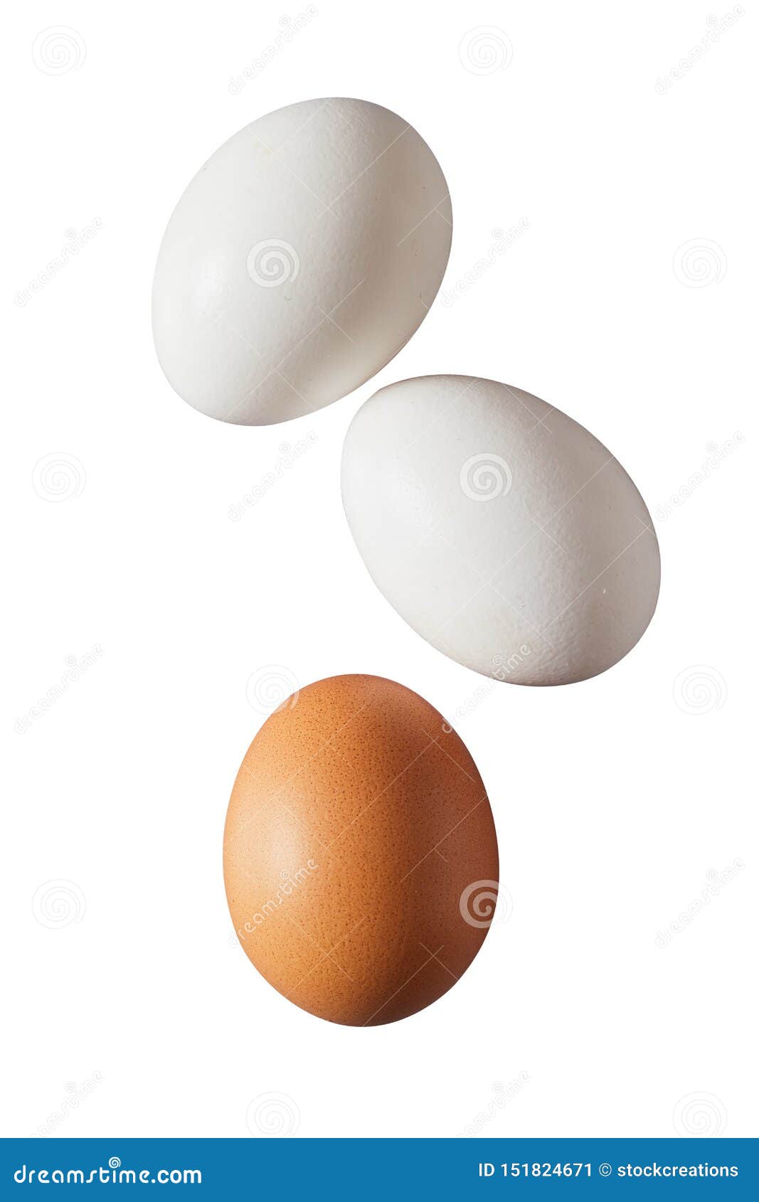 Three Whole Raw or Hard Boiled Fresh Eggs Stock Image - Image of ...