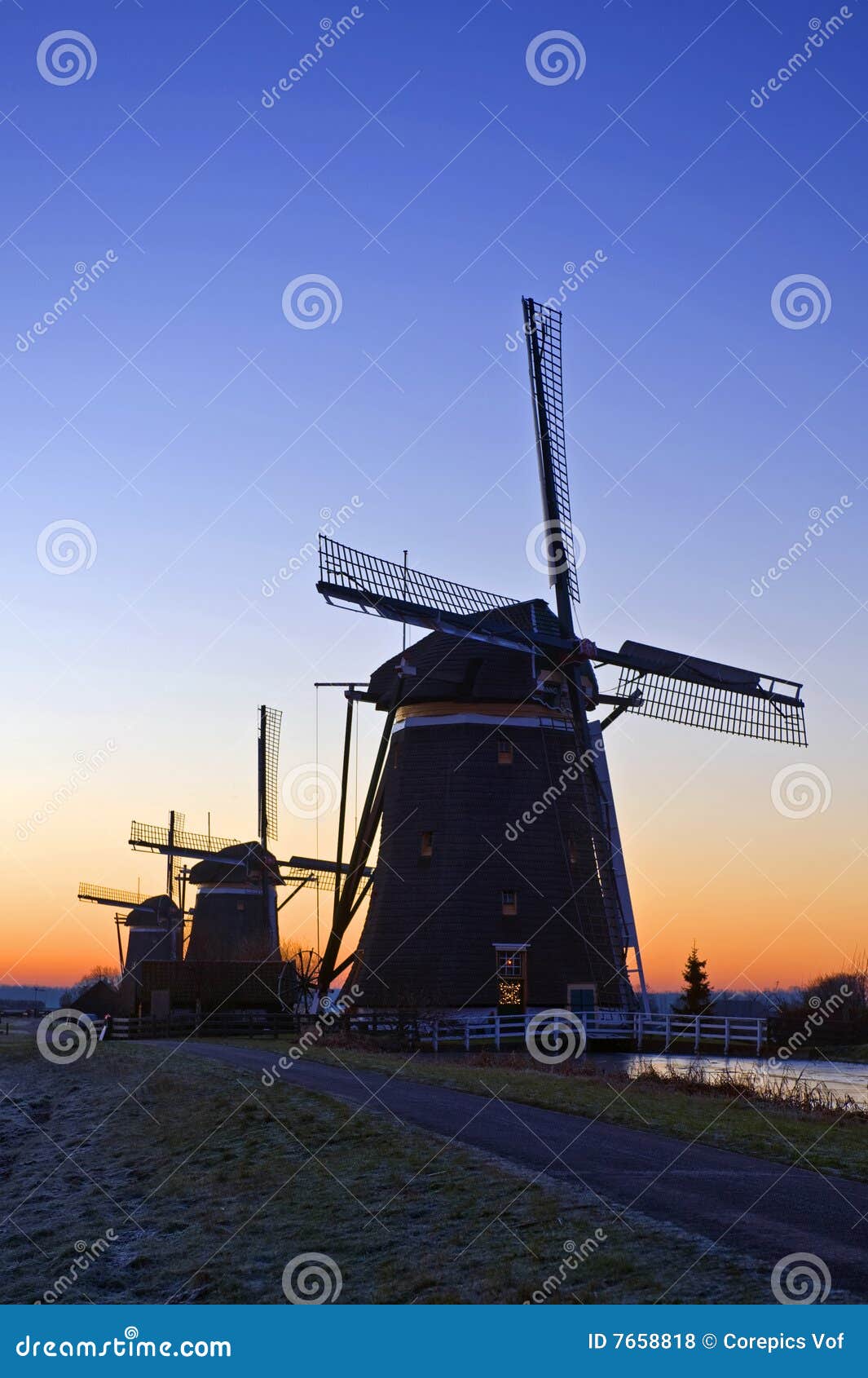 Three windmills stock photo. Image of perspective, archetypal - 7658818