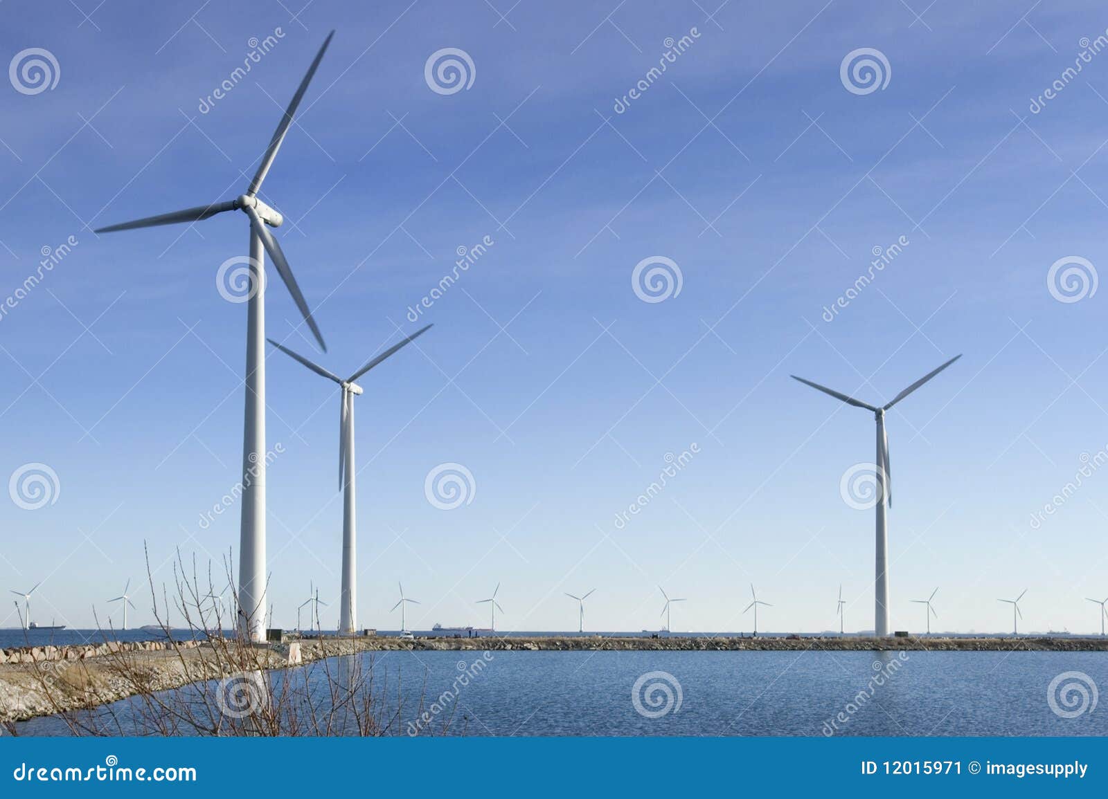 Three Windmills in Copenhagen Denmark Stock Image - Image of green ...