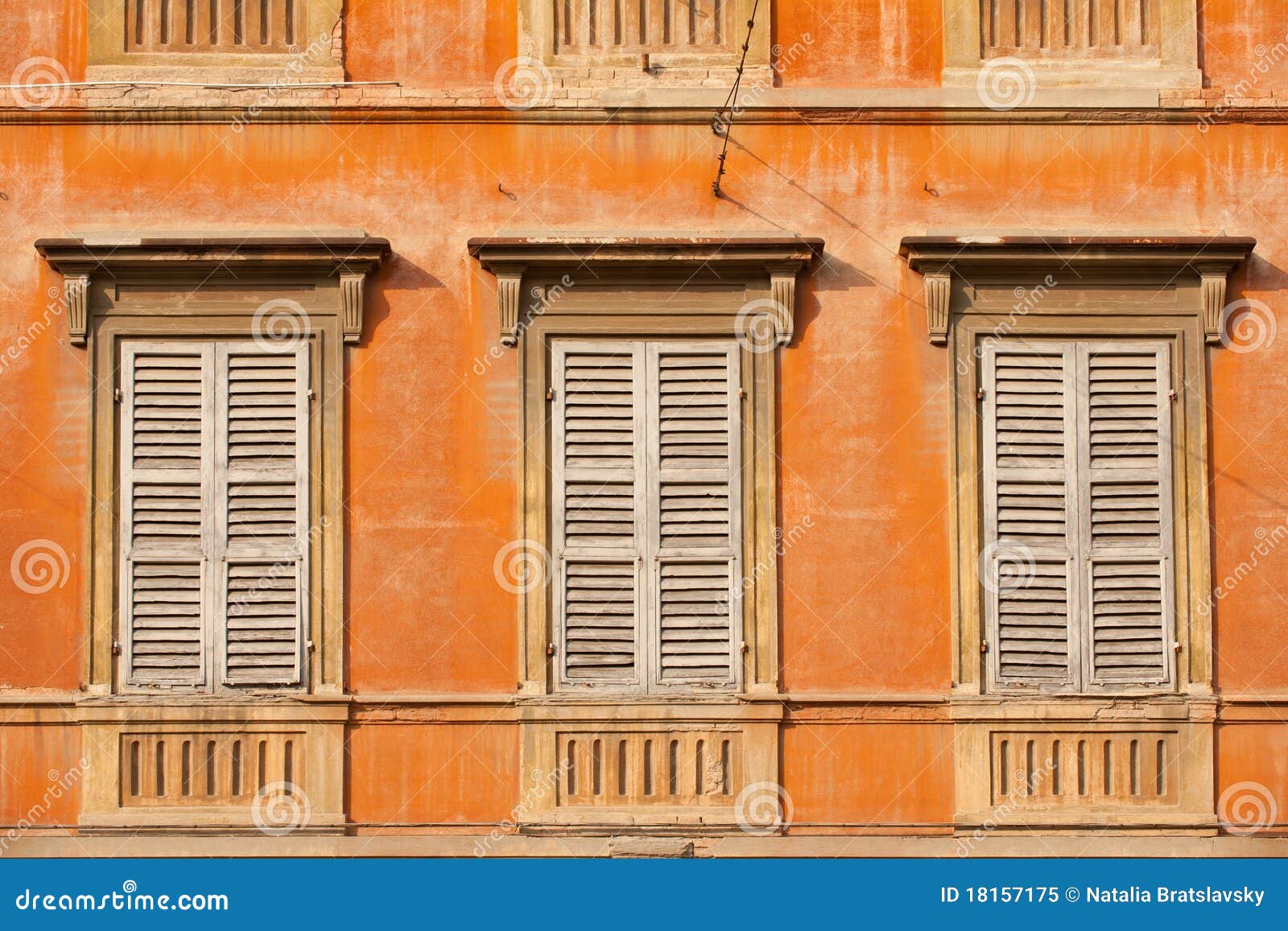 Three windows stock image. Image of shades, orange, italy - 18157175