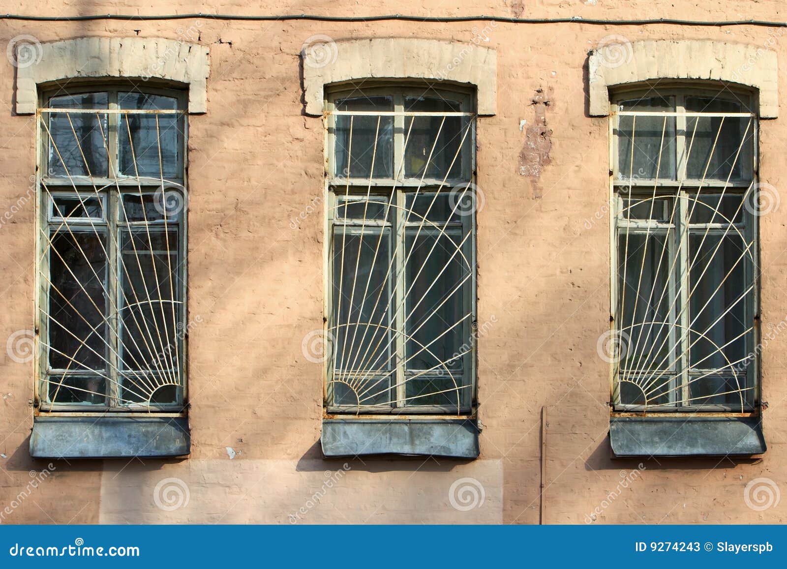 Three windows stock image. Image of grill, color, europe - 9274243