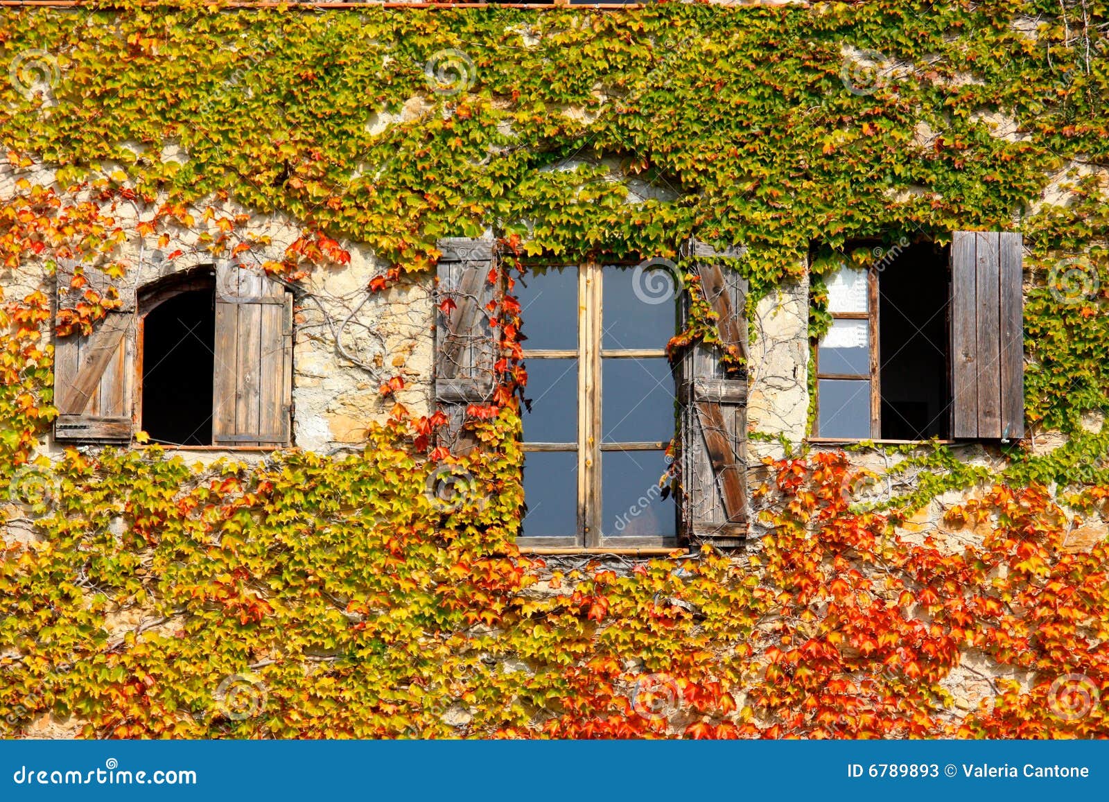 Three windows in Autumn stock image. Image of detail, autumnal - 6789893