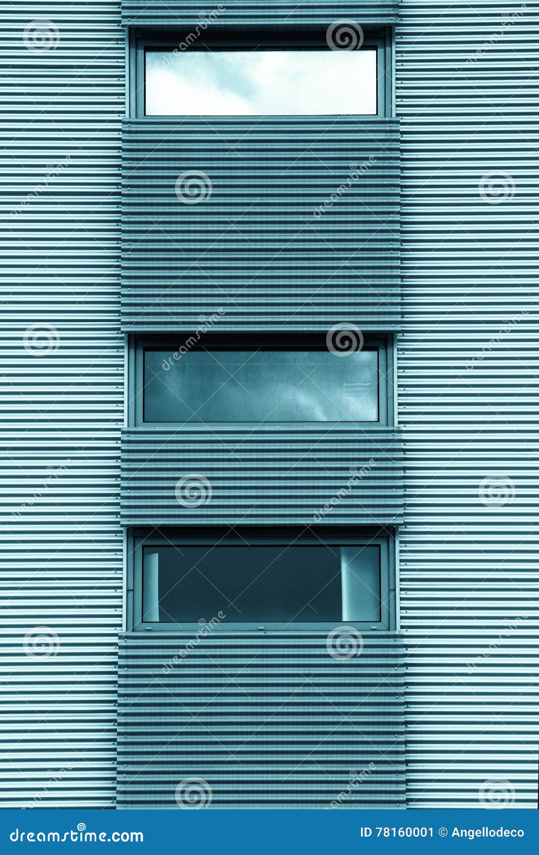 Three Windows on the Facade of a New Office Building Stock Image ...