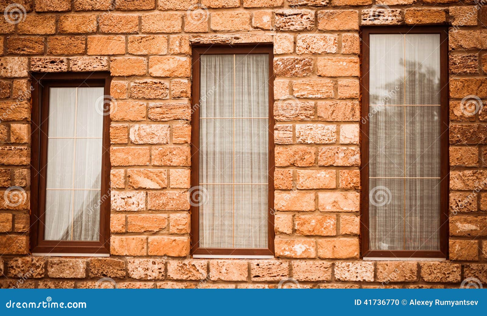 Three windows wall stock photo. Image of concept, architecture - 41736770