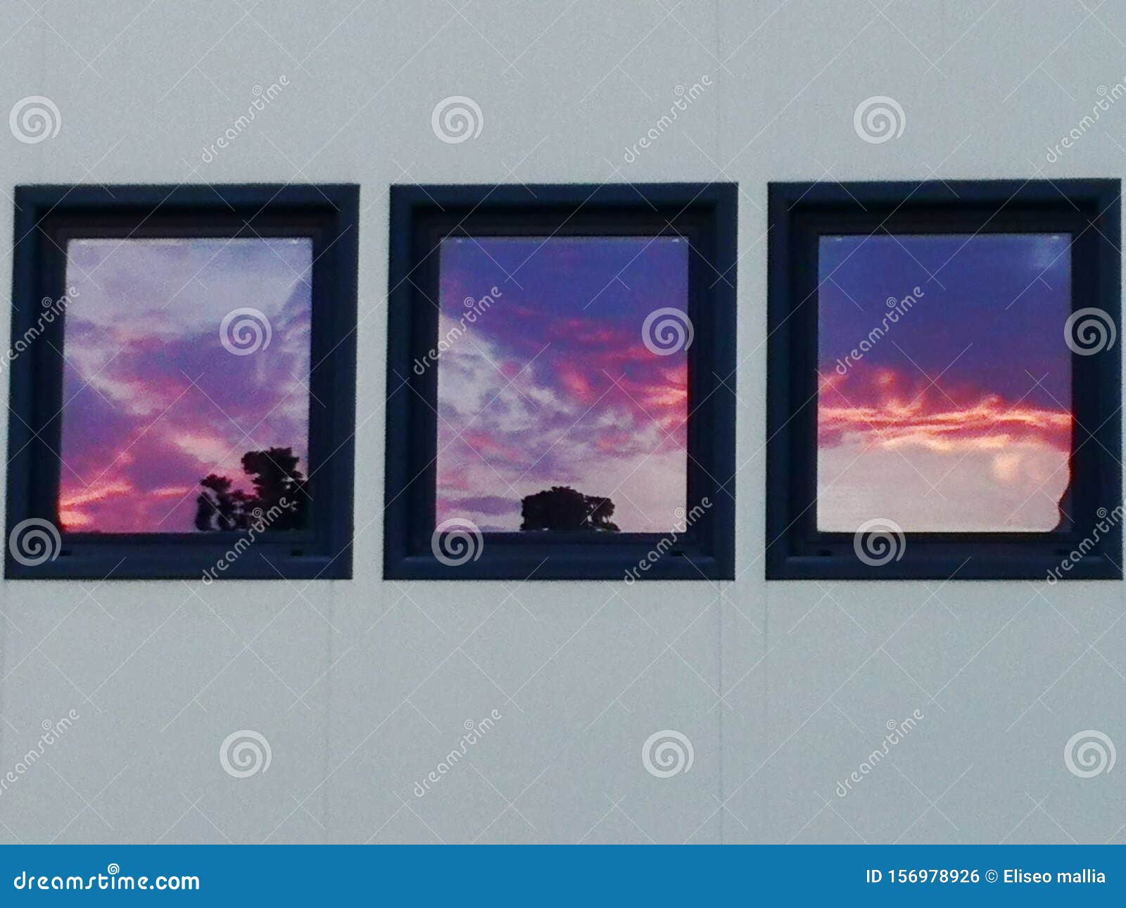 Three windows stock photo. Image of three, building - 156978926