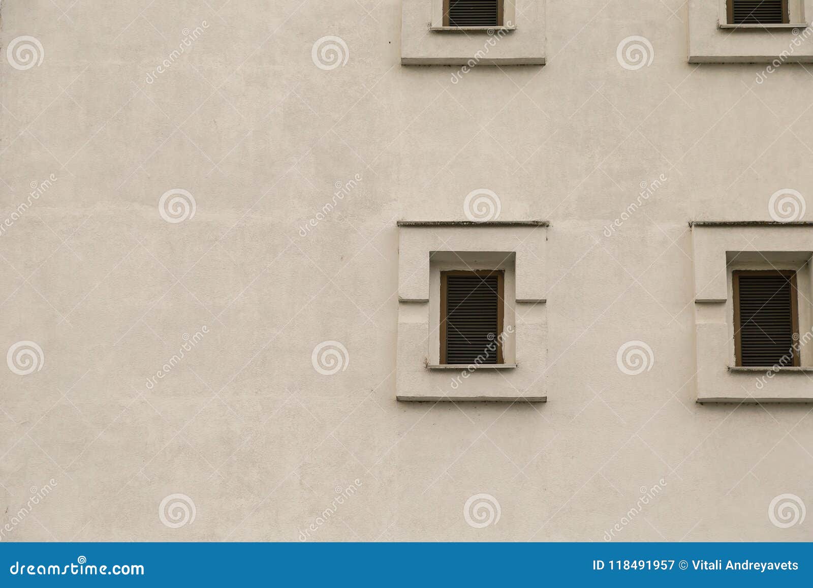 Three Windows on the Wall, the Texture of the Window Background. Stock ...