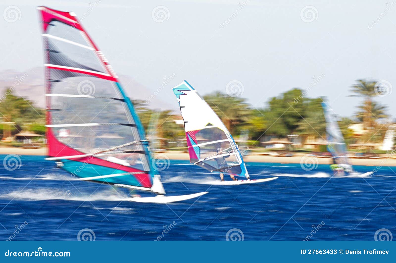 Three Windsurfers in Motion Stock Image - Image of extreme, rush: 27663433