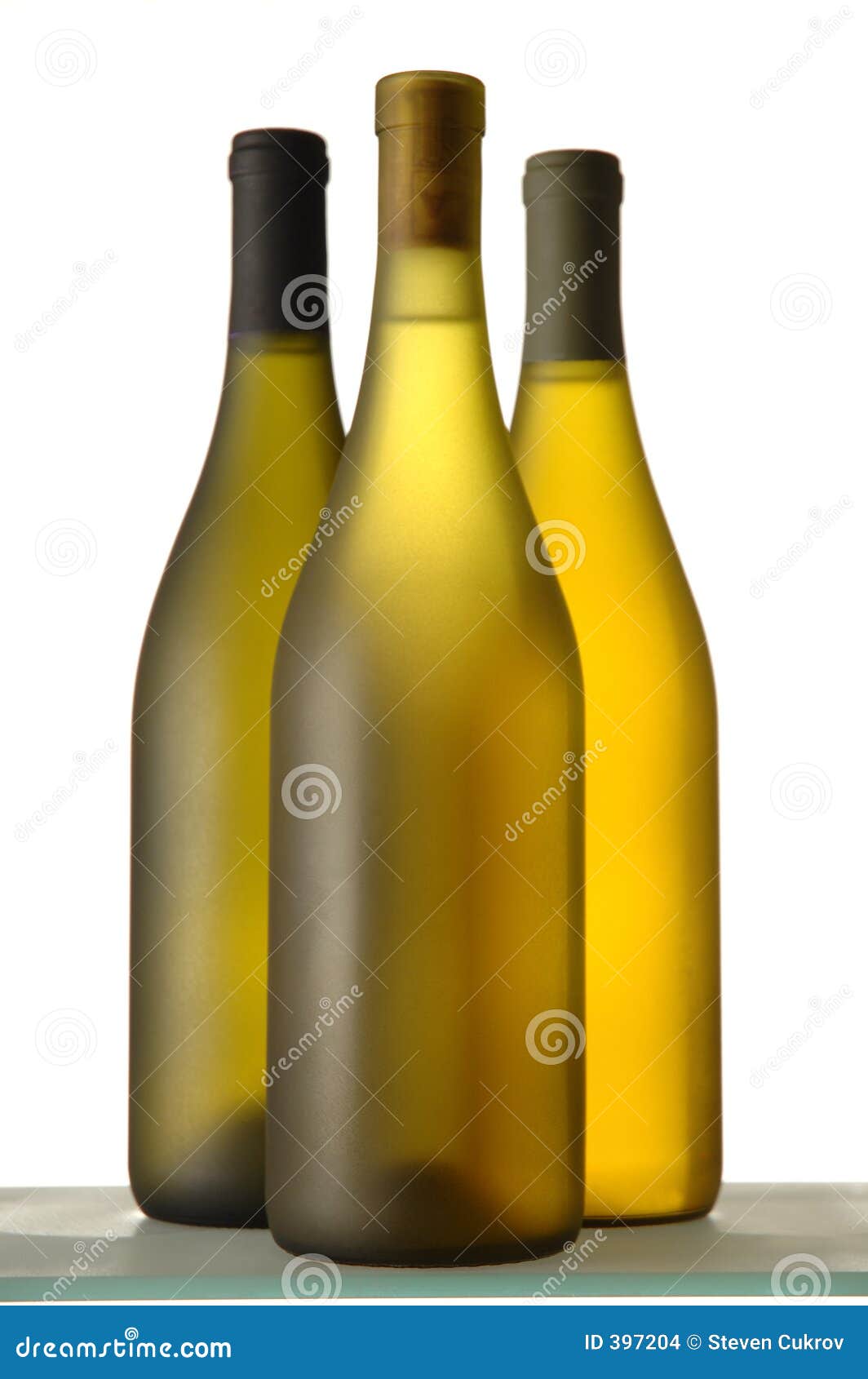Three Wine Bottles stock photo. Image of glass, wine, bottles - 397204