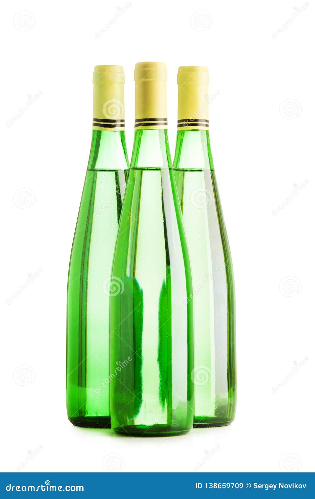 Three Wine Bottles Group Isolated on White Stock Image - Image of ...
