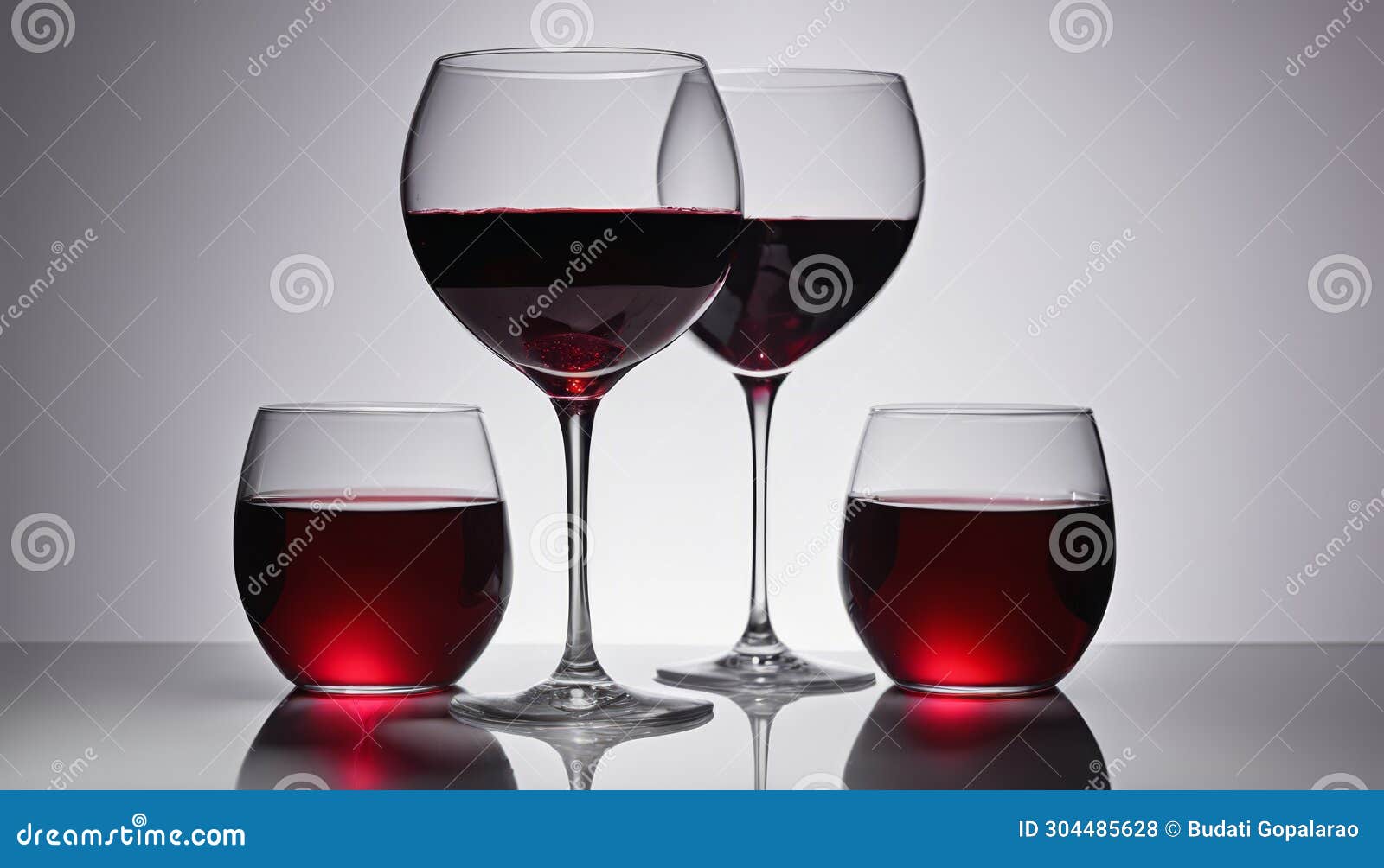 Three Wine Glasses Filled with Red Wine Stock Illustration ...