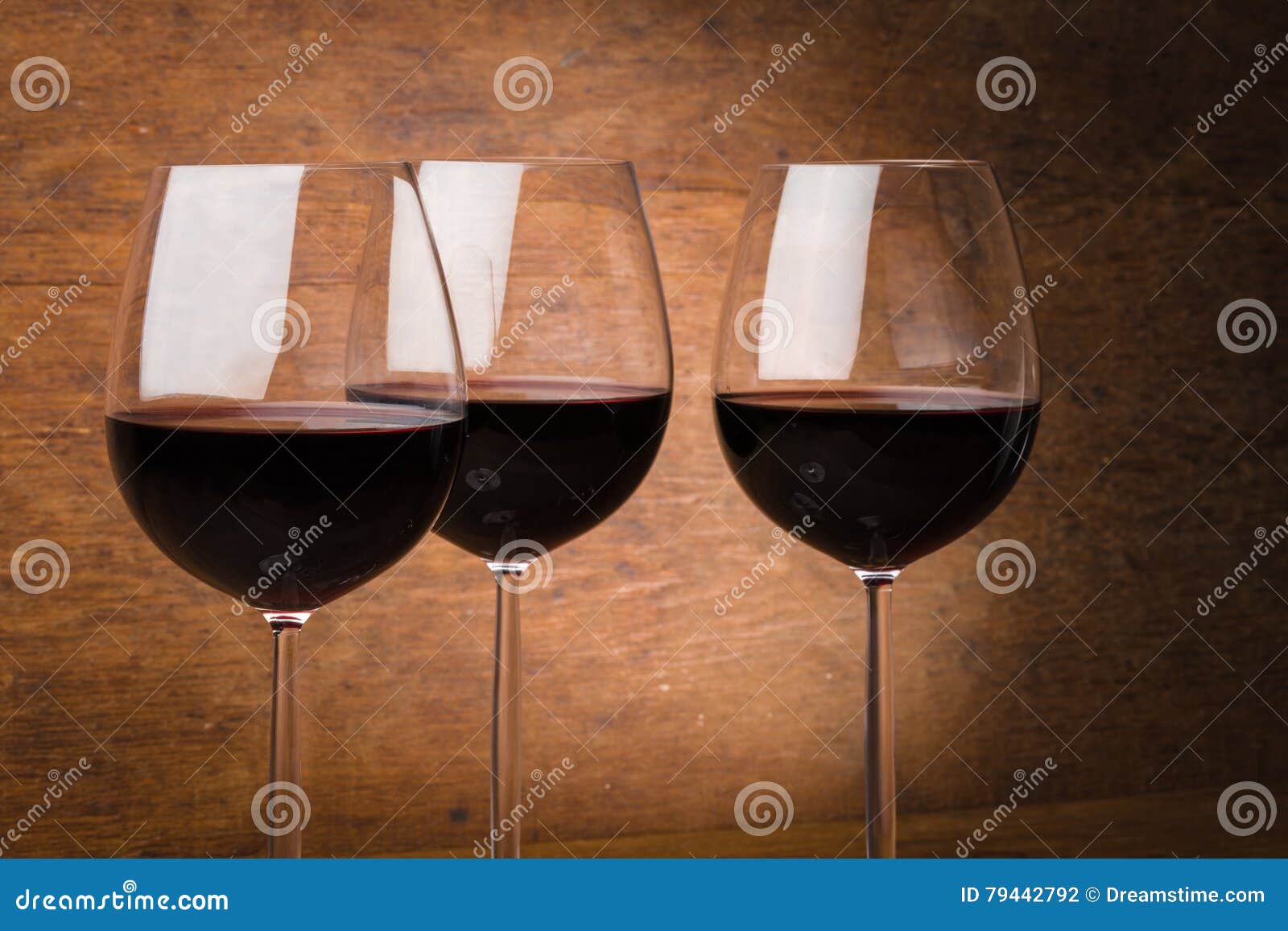 Three Wine Glasses Half Full Stock Photo - Image of life, lighting ...