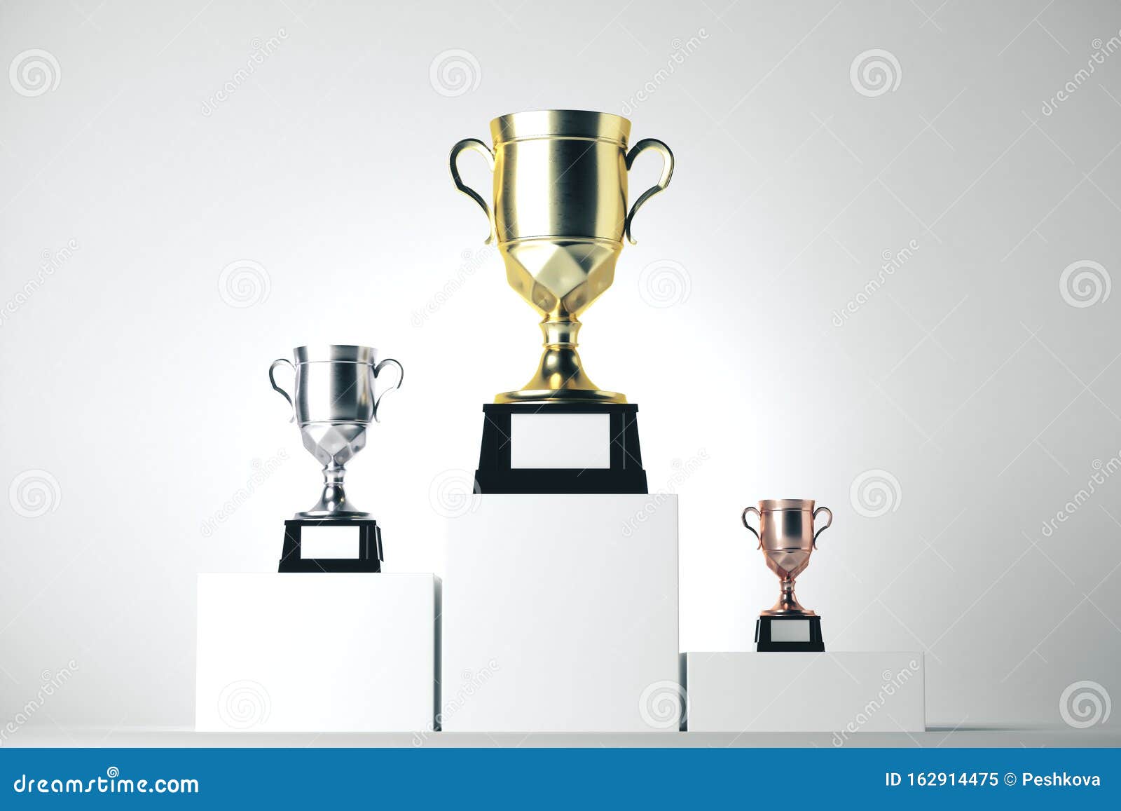 Three winner`s cups stock illustration. Illustration of achievement ...