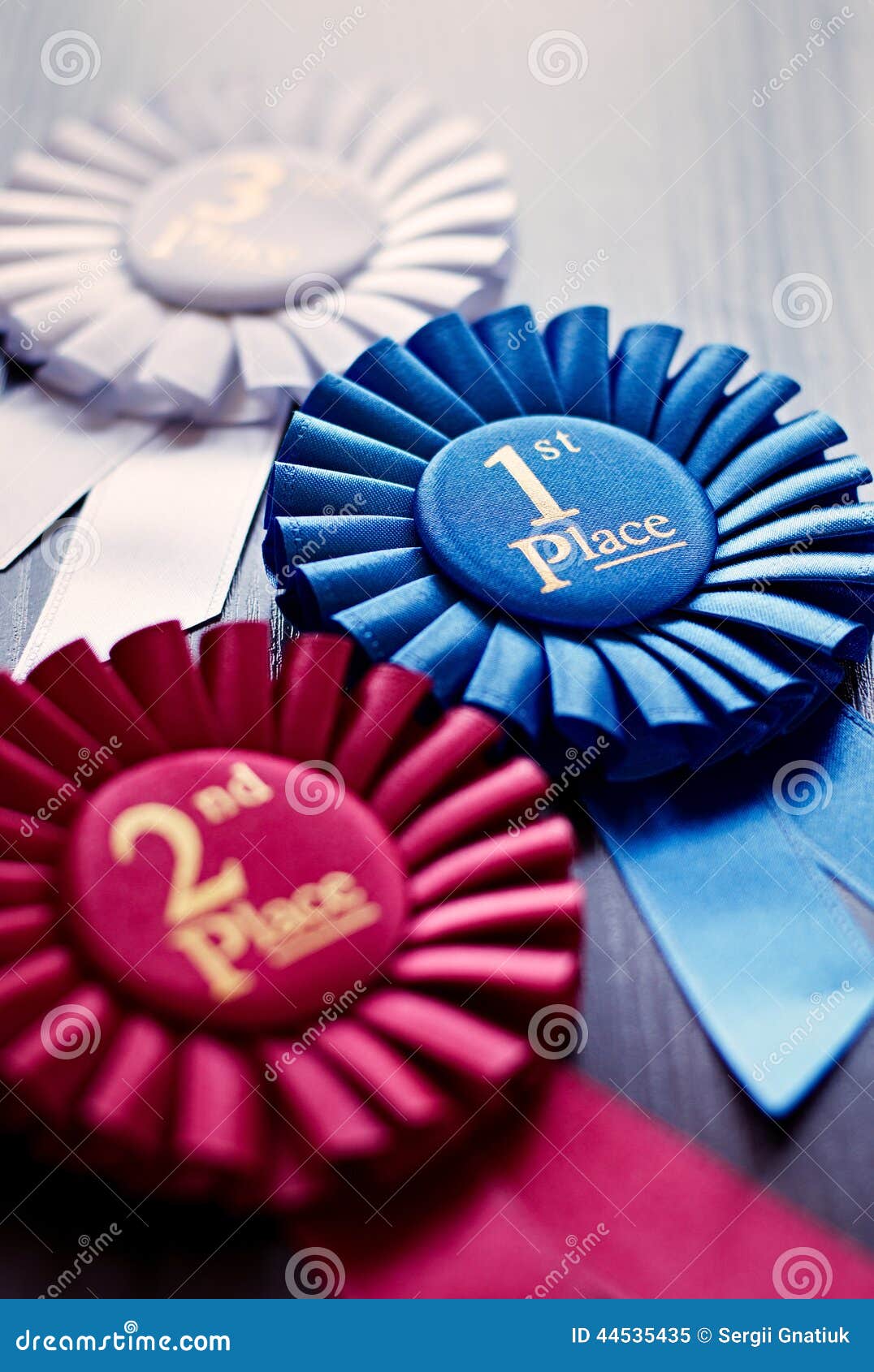 Three winners rosettes stock image. Image of premium - 44535435