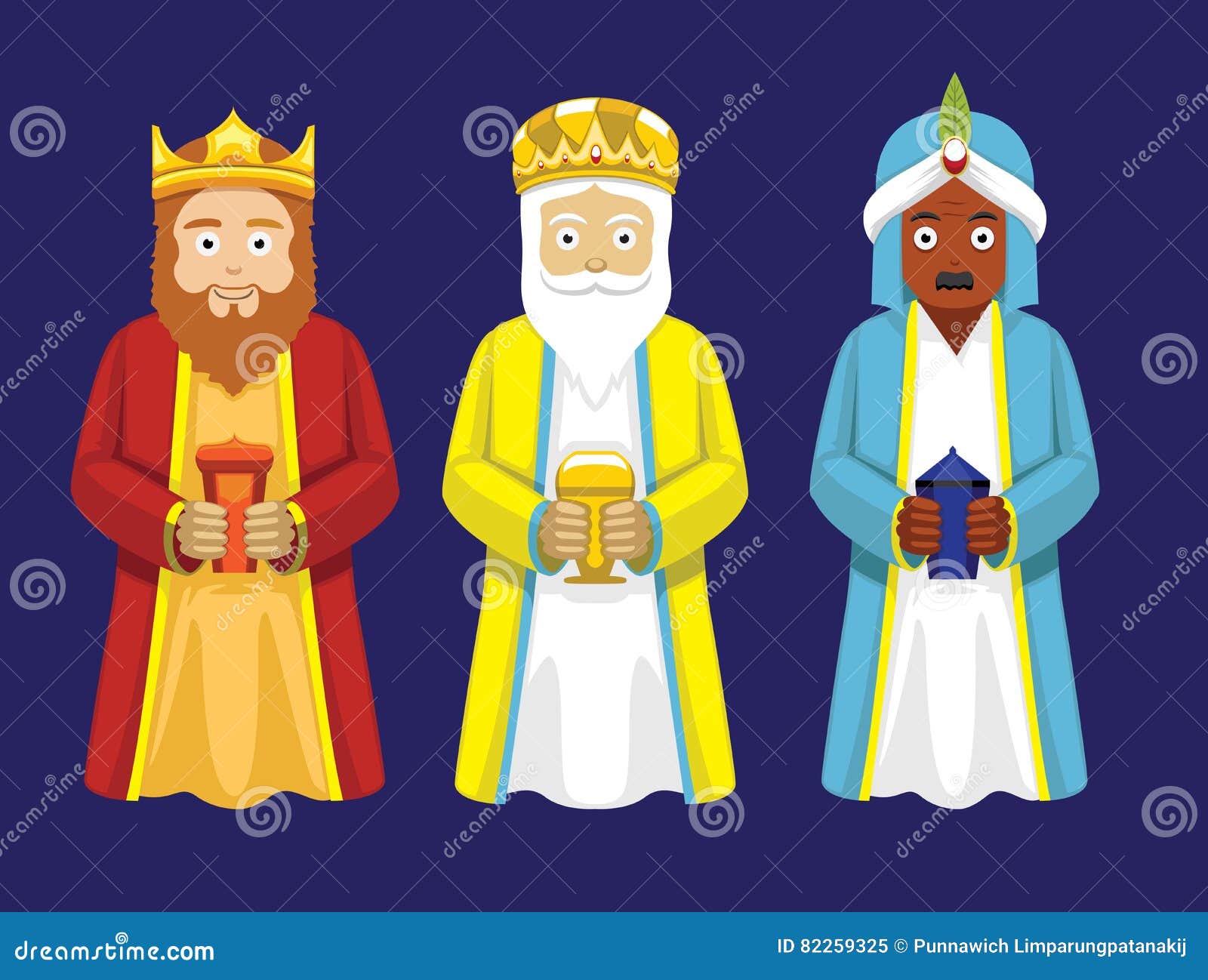 Three Wise Men Cartoon Characters Illustration Stock Vector ...