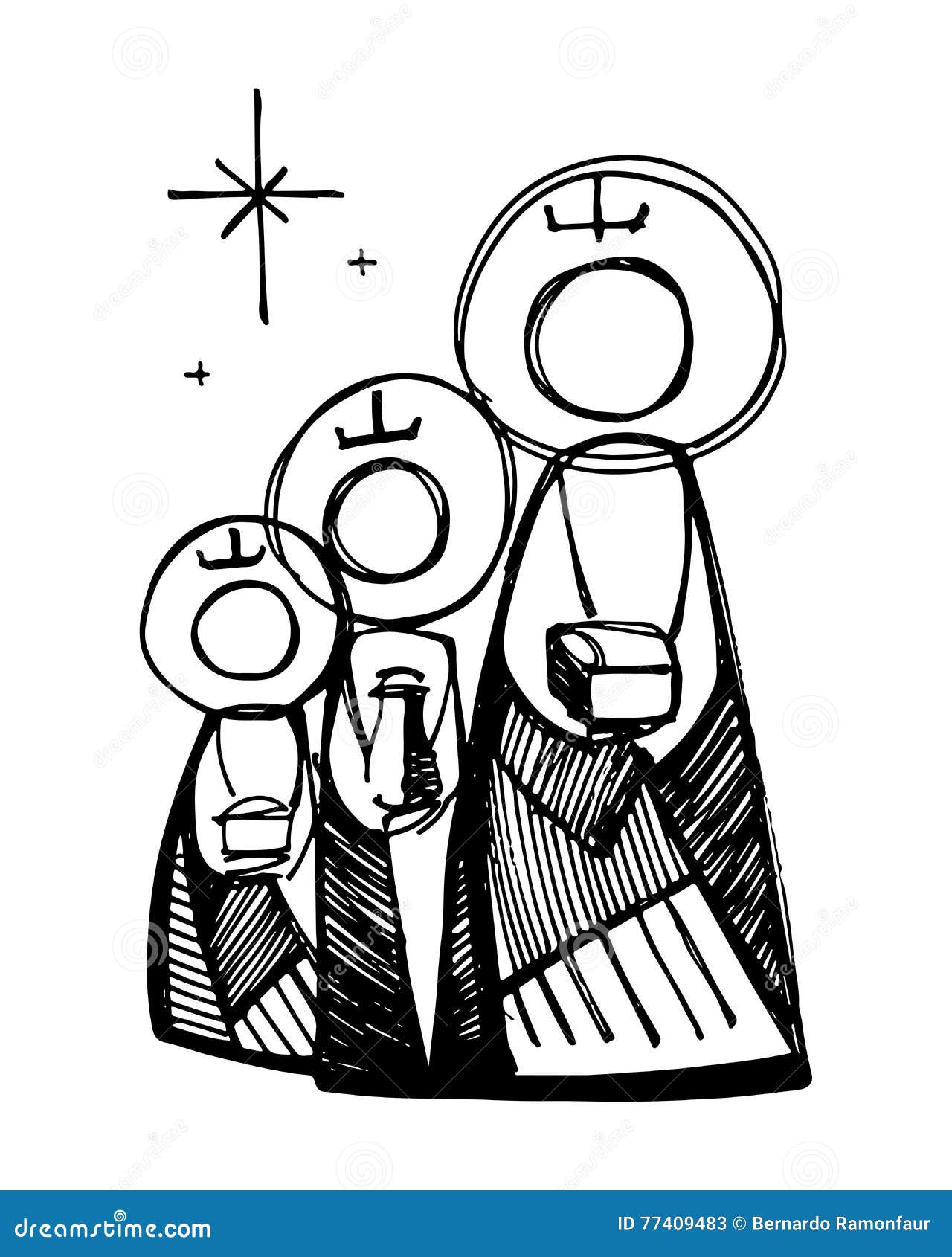 The three Wise Men stock vector. Illustration of biblic - 77409483