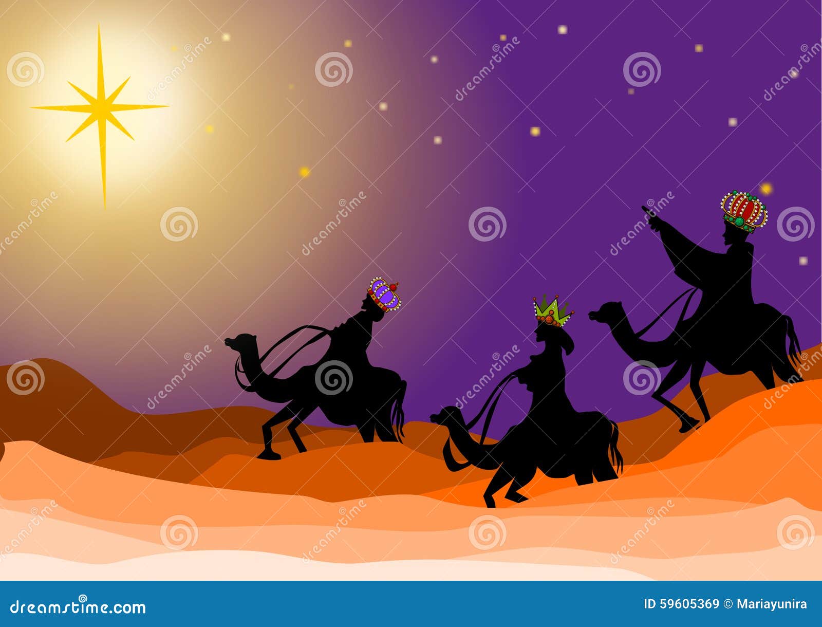 Three wise men stock illustration. Illustration of bringing - 59605369