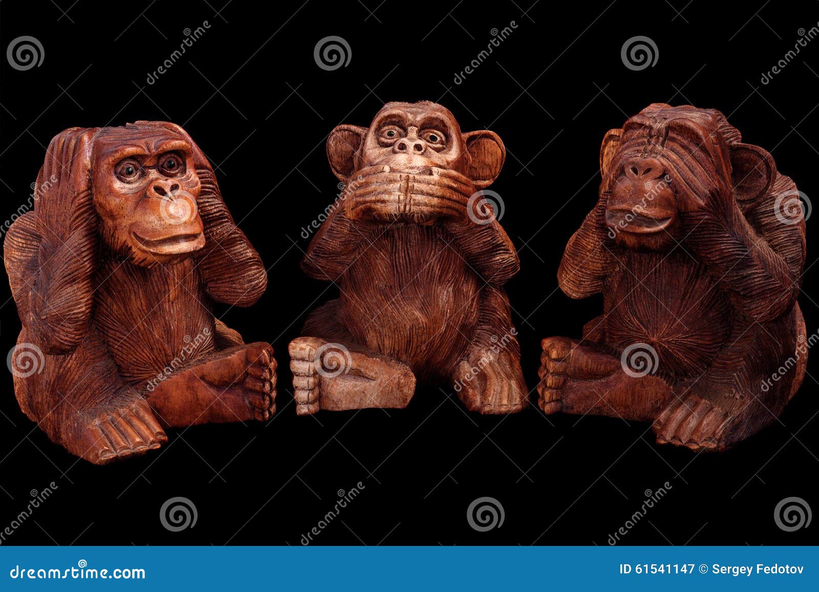 Three wise monkeys stock image. Image of figurine, objects - 61541147