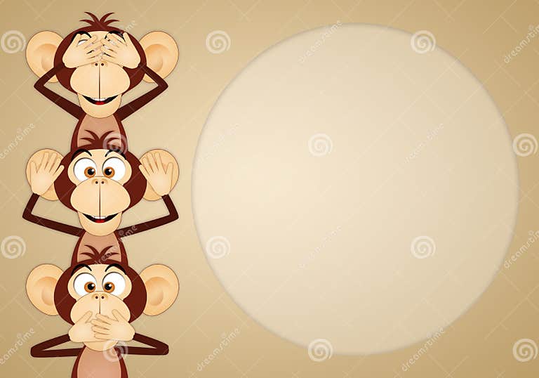 The three wise monkeys stock illustration. Illustration of indifference ...