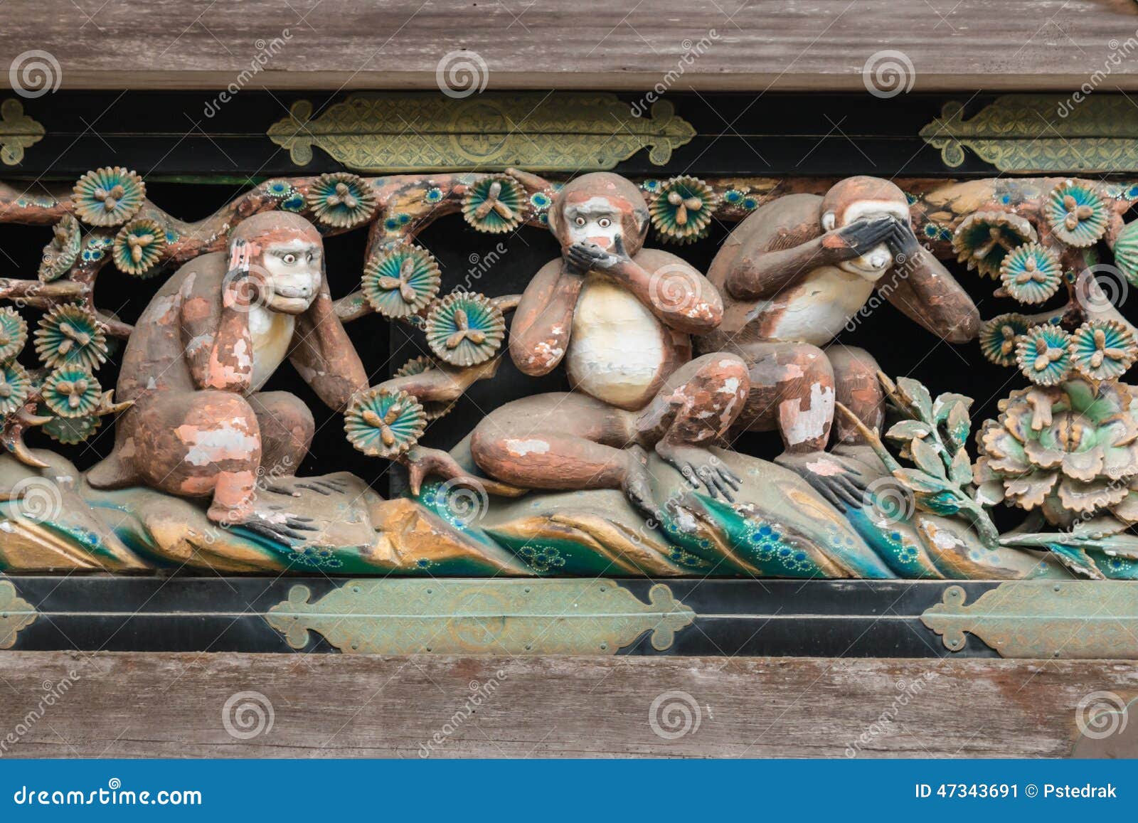 The Three Wise Monkeys In Daien Buddhist Temple, Tokyo, Japan Royalty ...