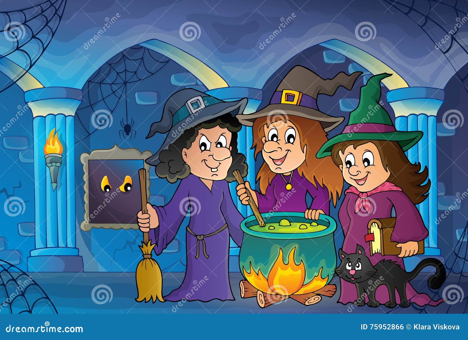 Three Witches Theme Image 7 Stock Vector - Illustration of draw, book ...