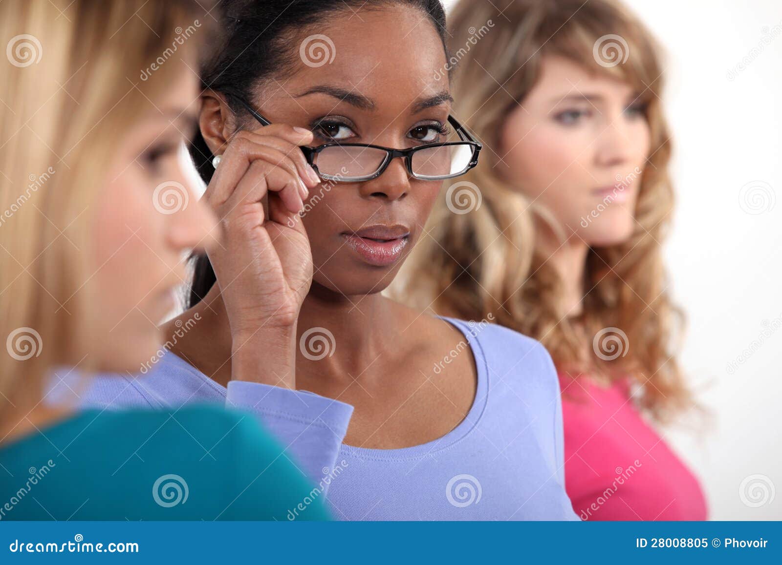 Three woman in a row. stock image. Image of executive - 28008805