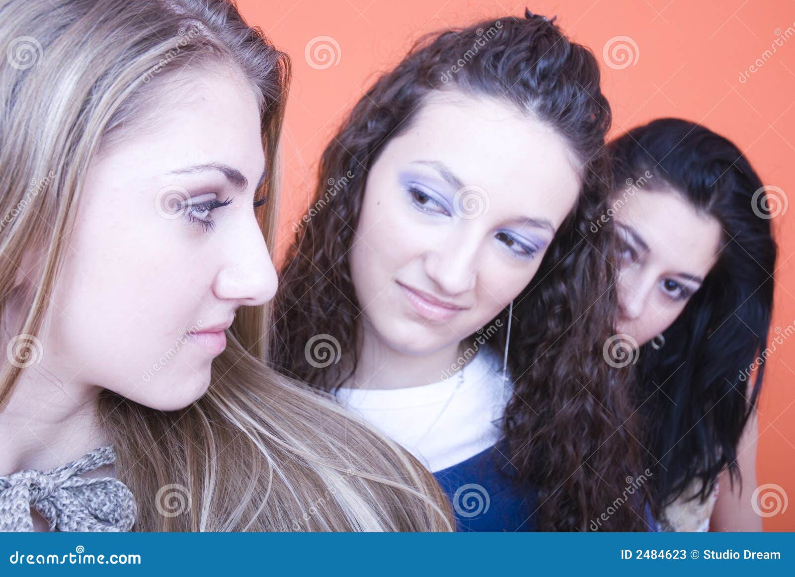 Three women stock image. Image of females, young, posing - 2484623
