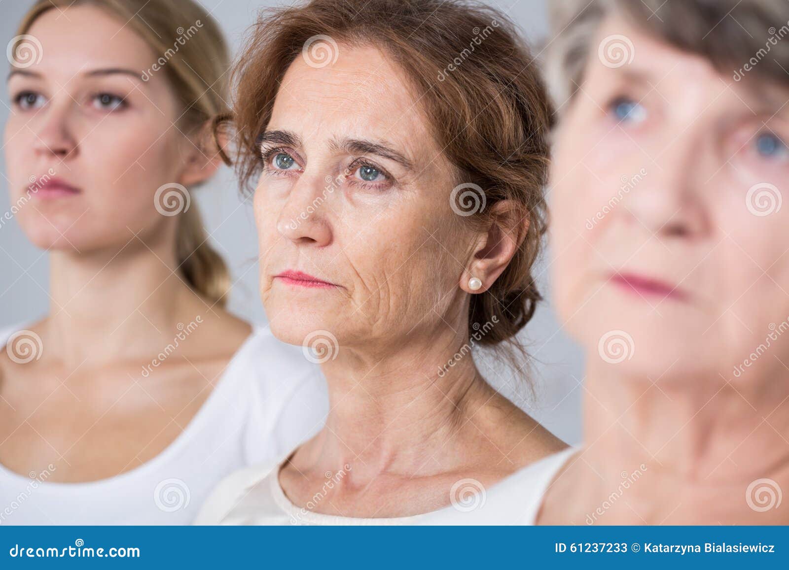 Three Women in Different Age Stock Image - Image of face, process: 61237233