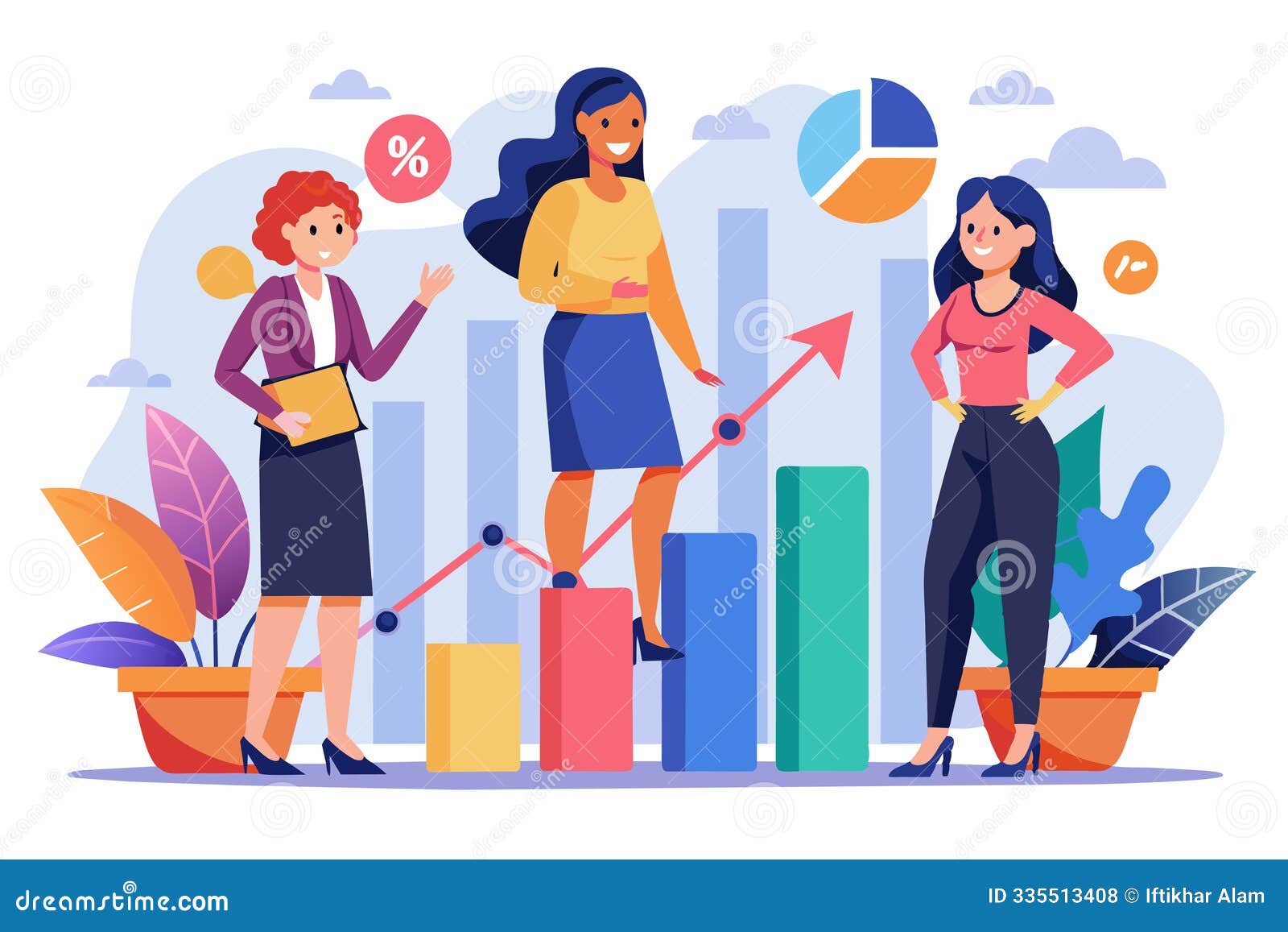 Three Women Engage in a Discussion about Growth Metrics, Visualized ...