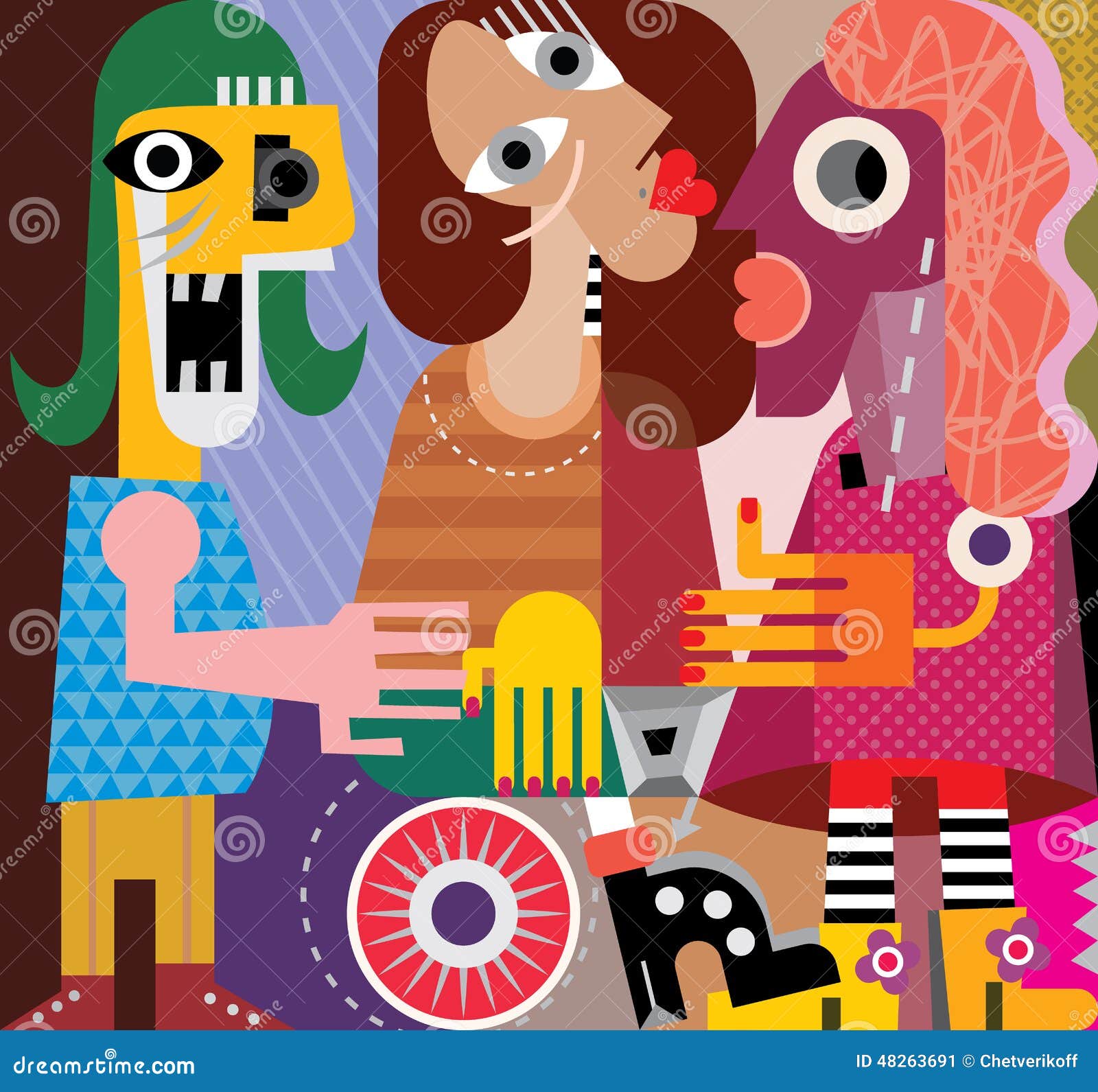 Three women stock vector. Illustration of head, relatives - 48263691