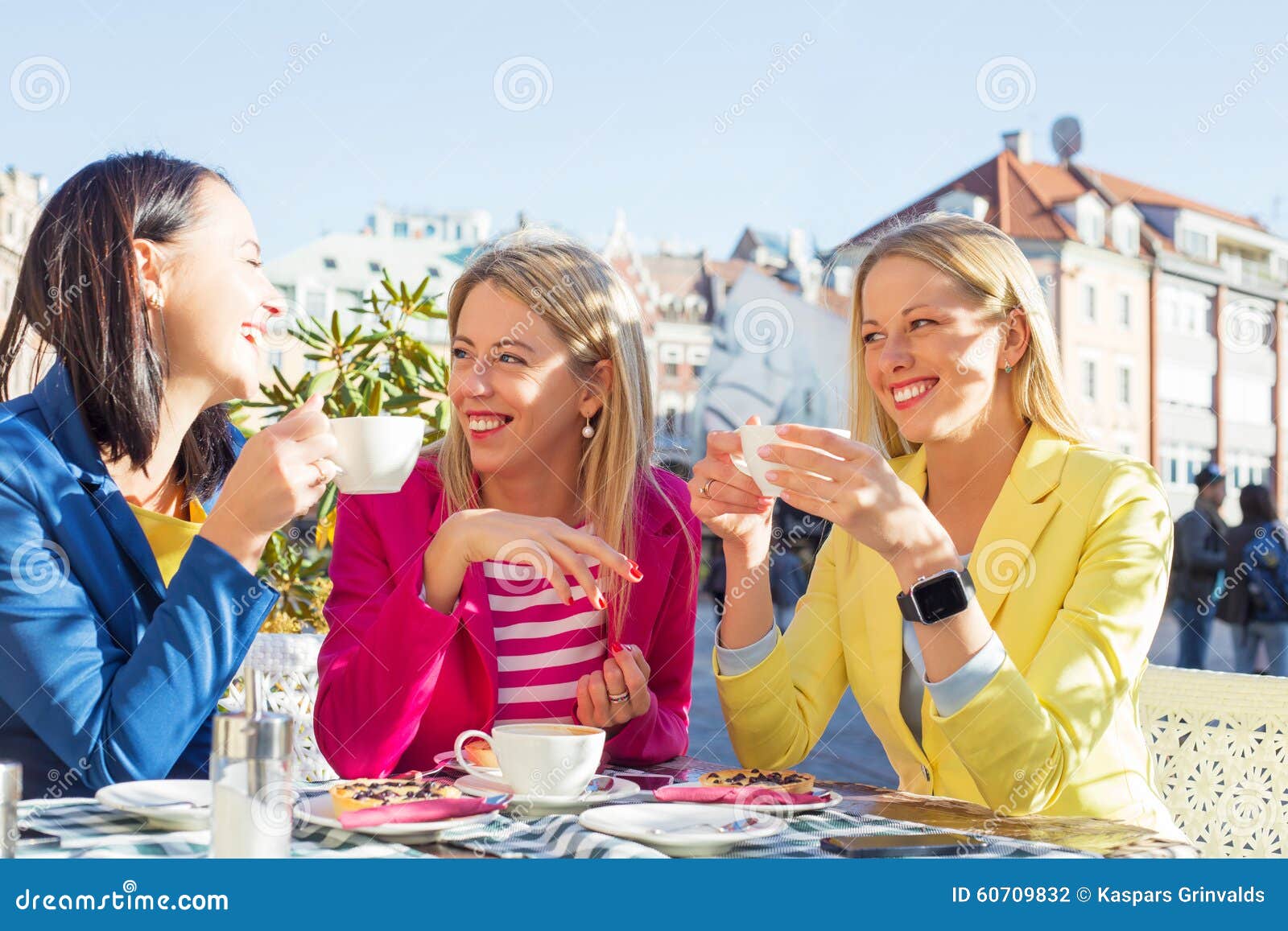 Three Women Having a Fun Conversation Stock Photo - Image of ...