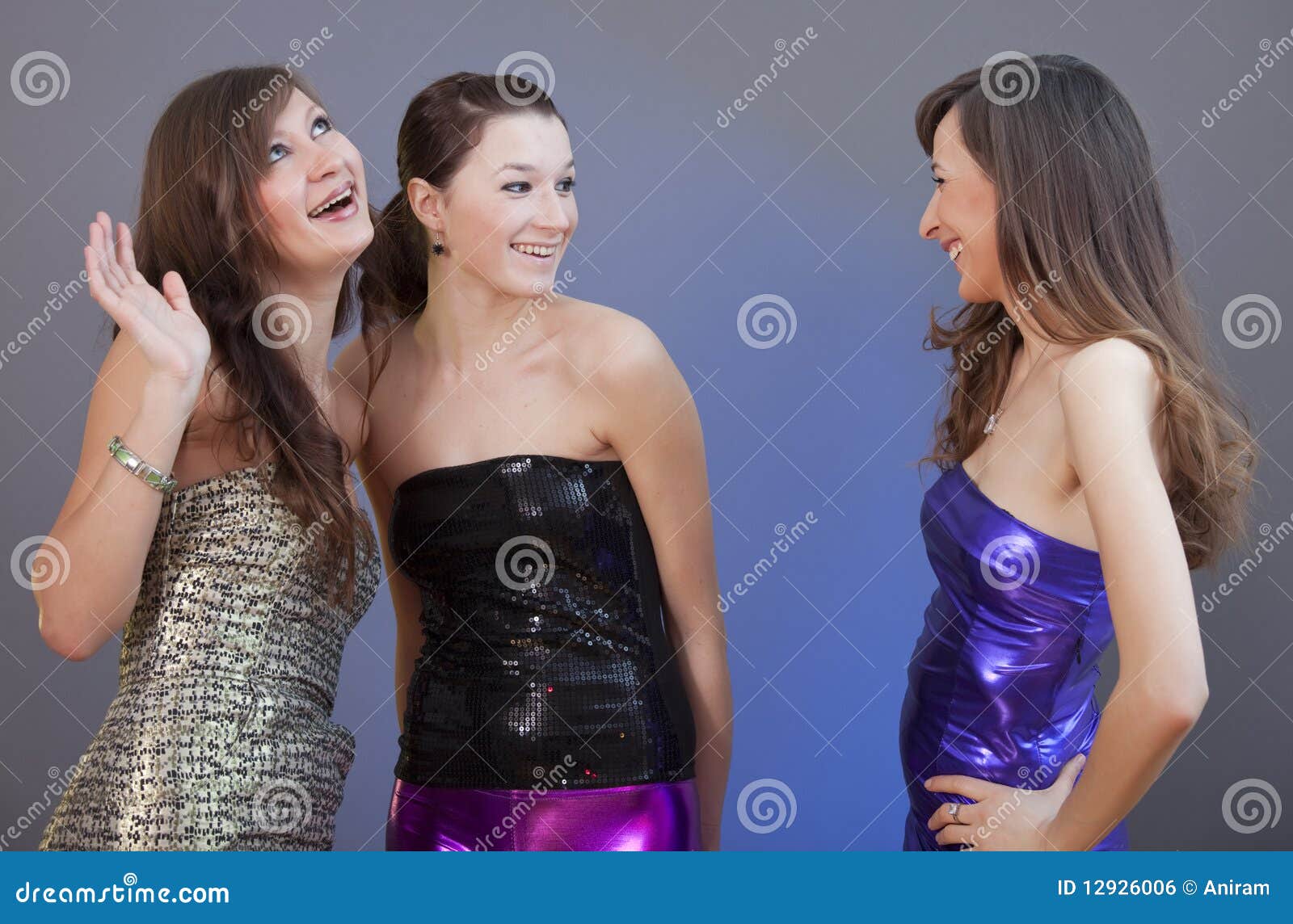 Three women talking stock photo. Image of elegant, models - 12926006