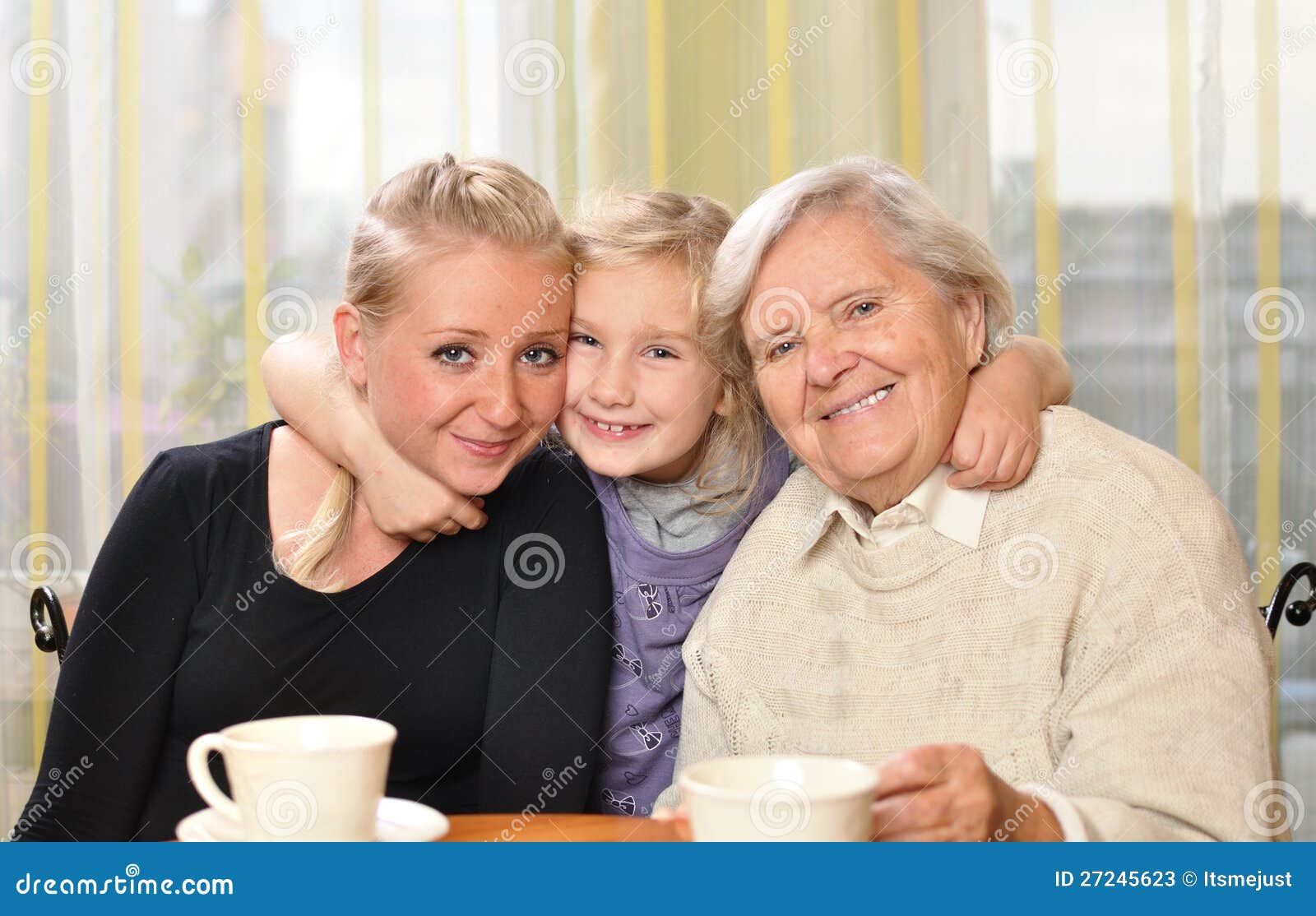 Three Women - Three Generations. Stock Image - Image of female, face ...