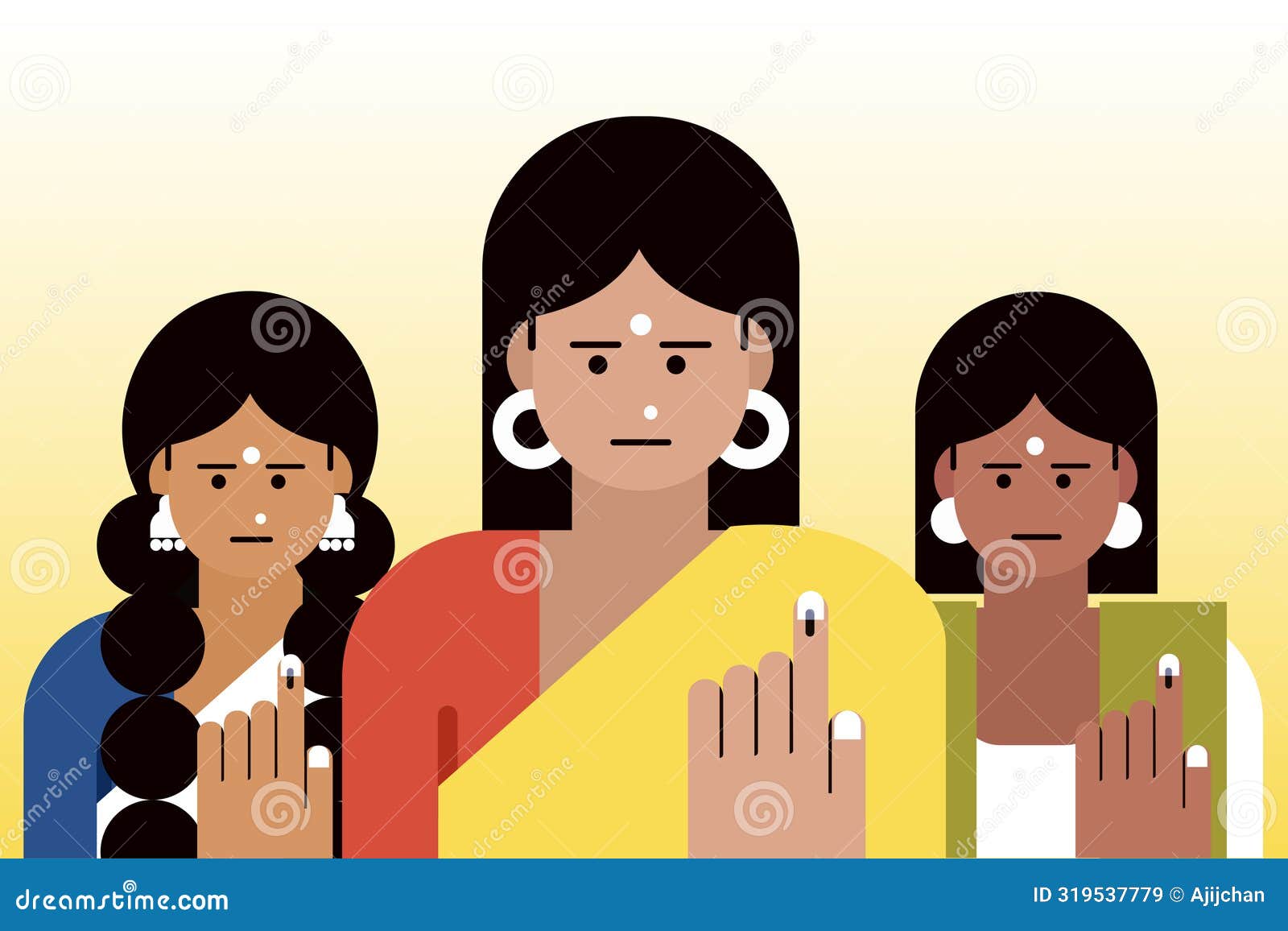 Concept Of Election, Voting And Polling, People Waiting In Line To Vote ...