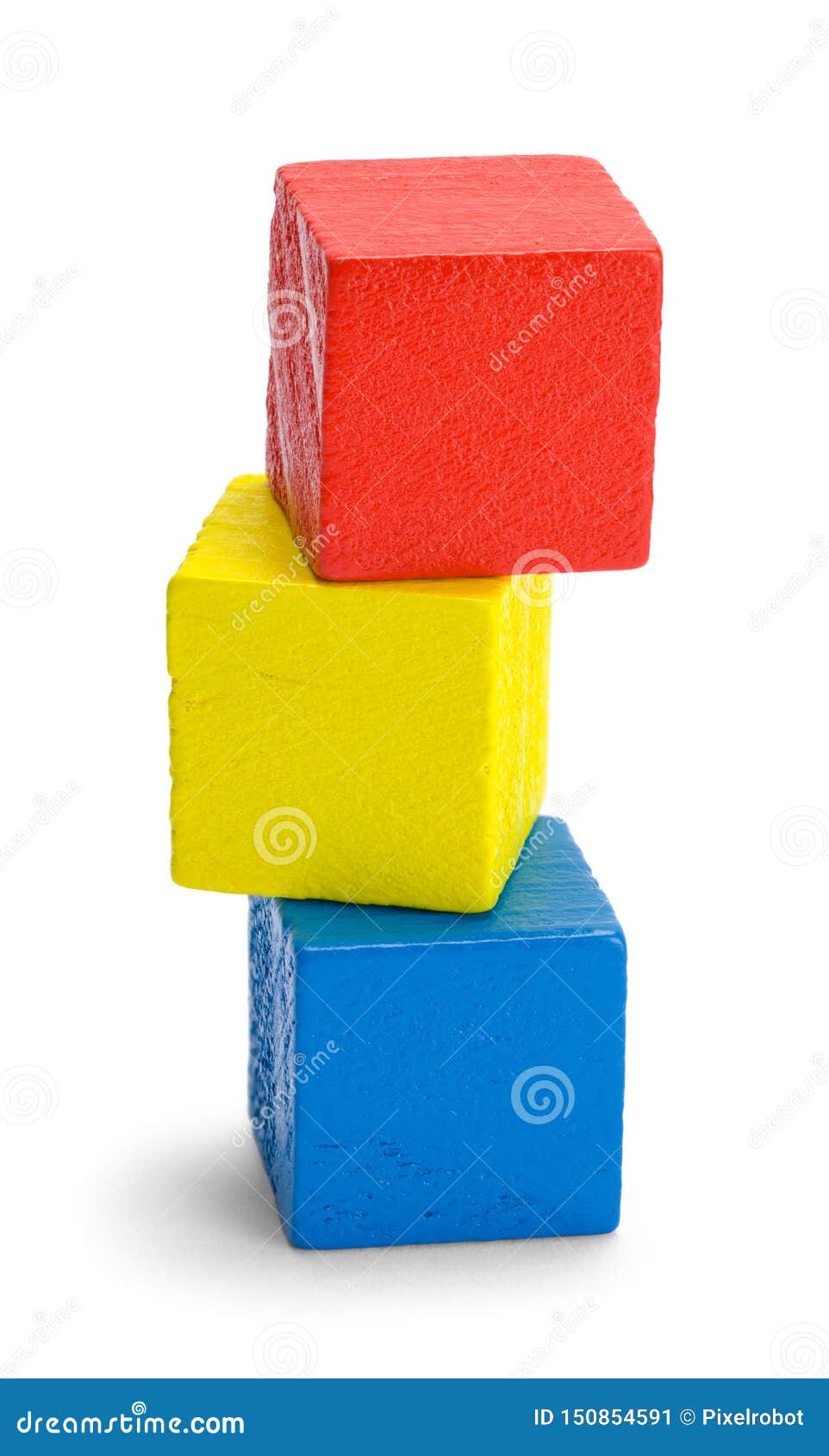 Three Wood Blocks stock image. Image of colored, colorful - 150854591